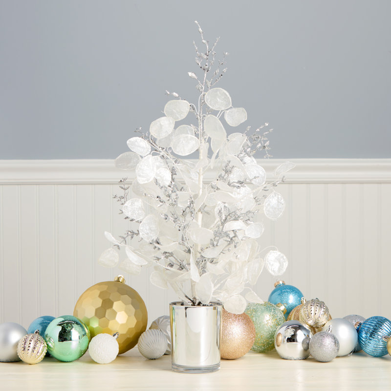 The Holiday Aisle® 26in. White Frost White Tabletop Tree & Reviews ...