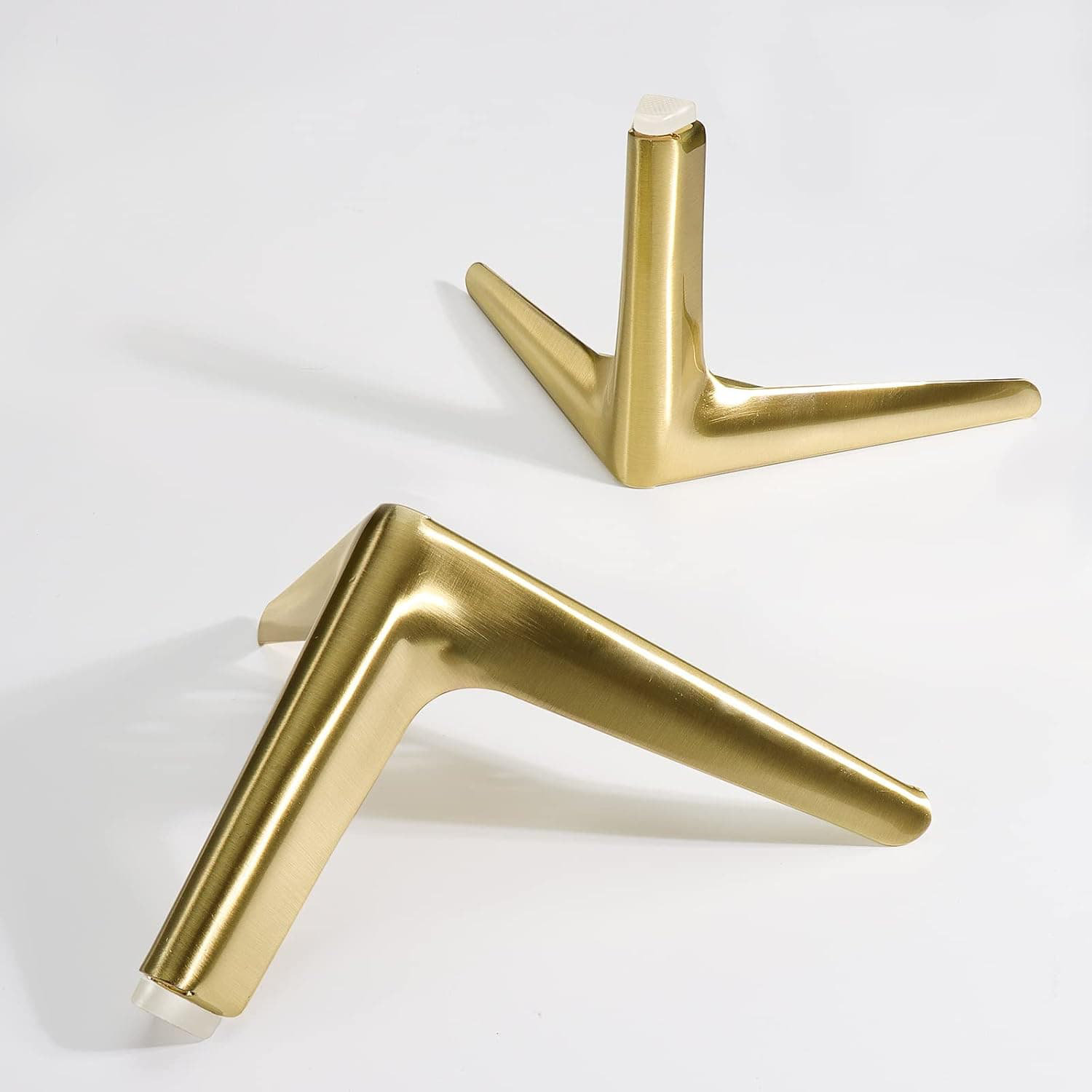 Xiangong Set Of 4 Brushed Gold Metal Furniture Legs For Modern Cabinets ...