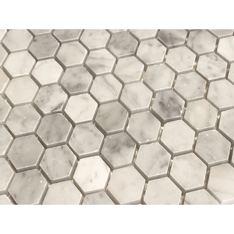 Bloom Stone 1" x 1" Marble Honeycomb Mosaic Wall & Floor Tile | Wayfair