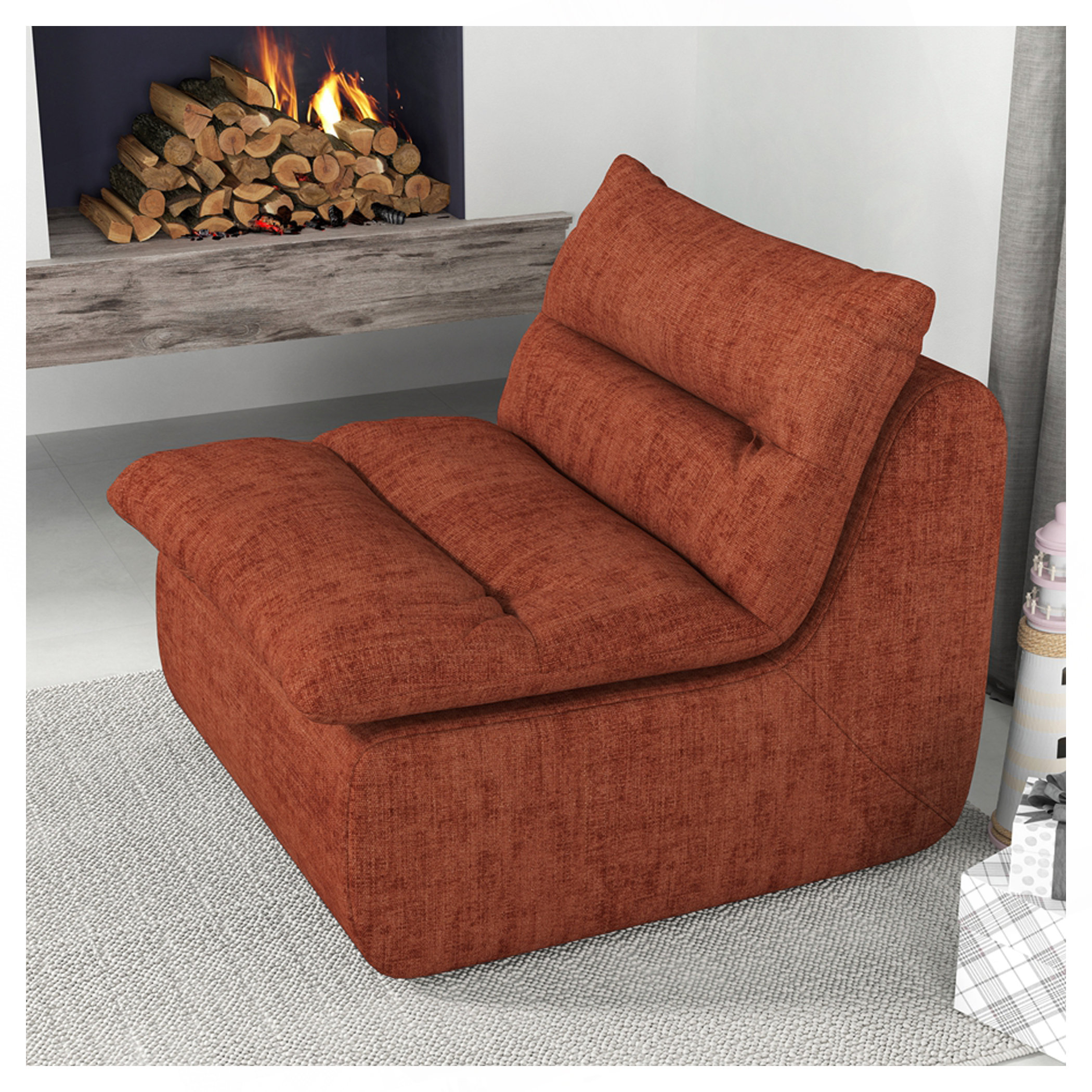 Ebern Designs Lazy Floor Sofa ,Modern Armless Floor Lounge Chair, Comfy ...