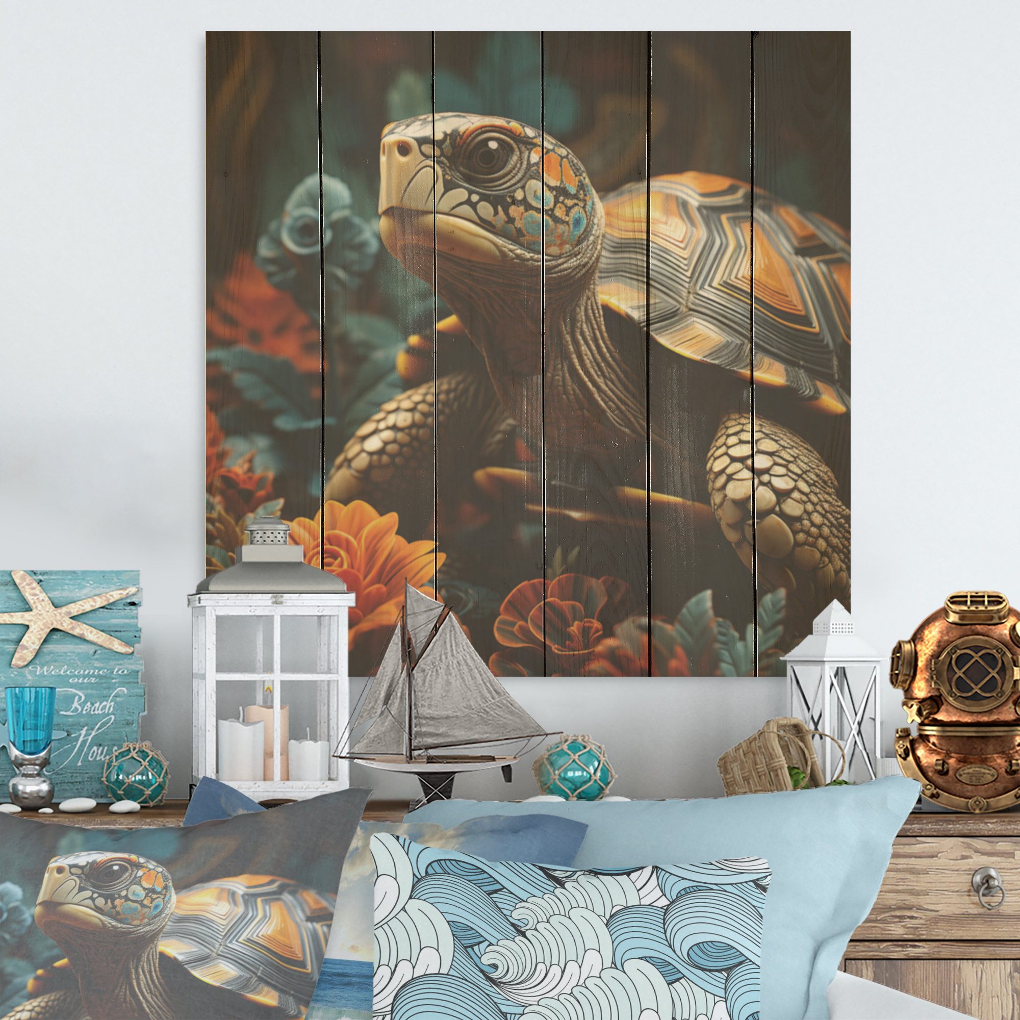 Bay Isle Home™ Symbolic Wisdom - Turtle Wood Panel Wall Art On Natural ...