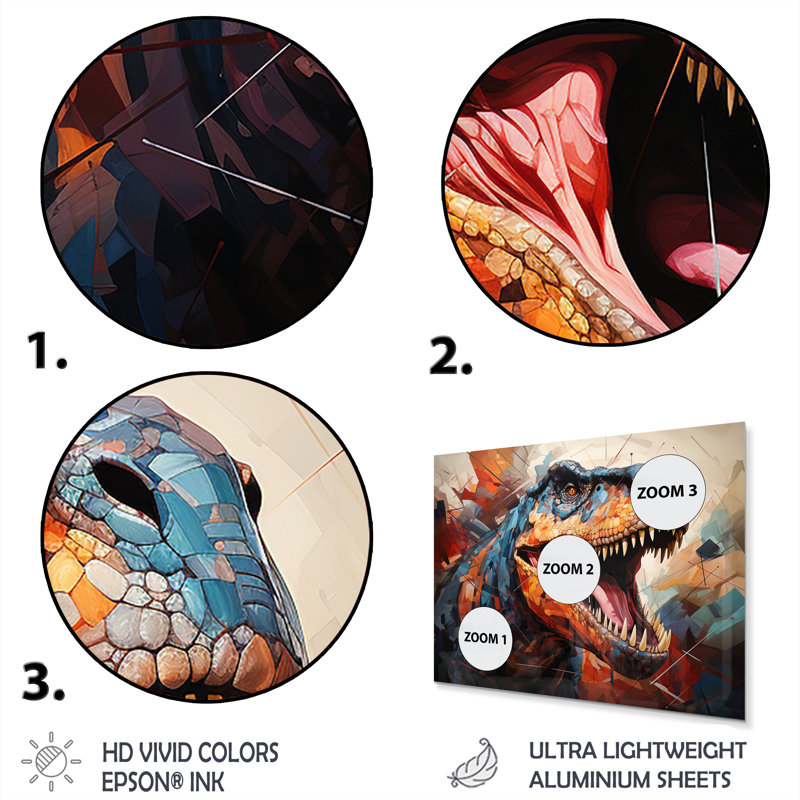 Trinx Dinosaur Prehistoric Legacy Geometric II - Animals Metal Wall ...