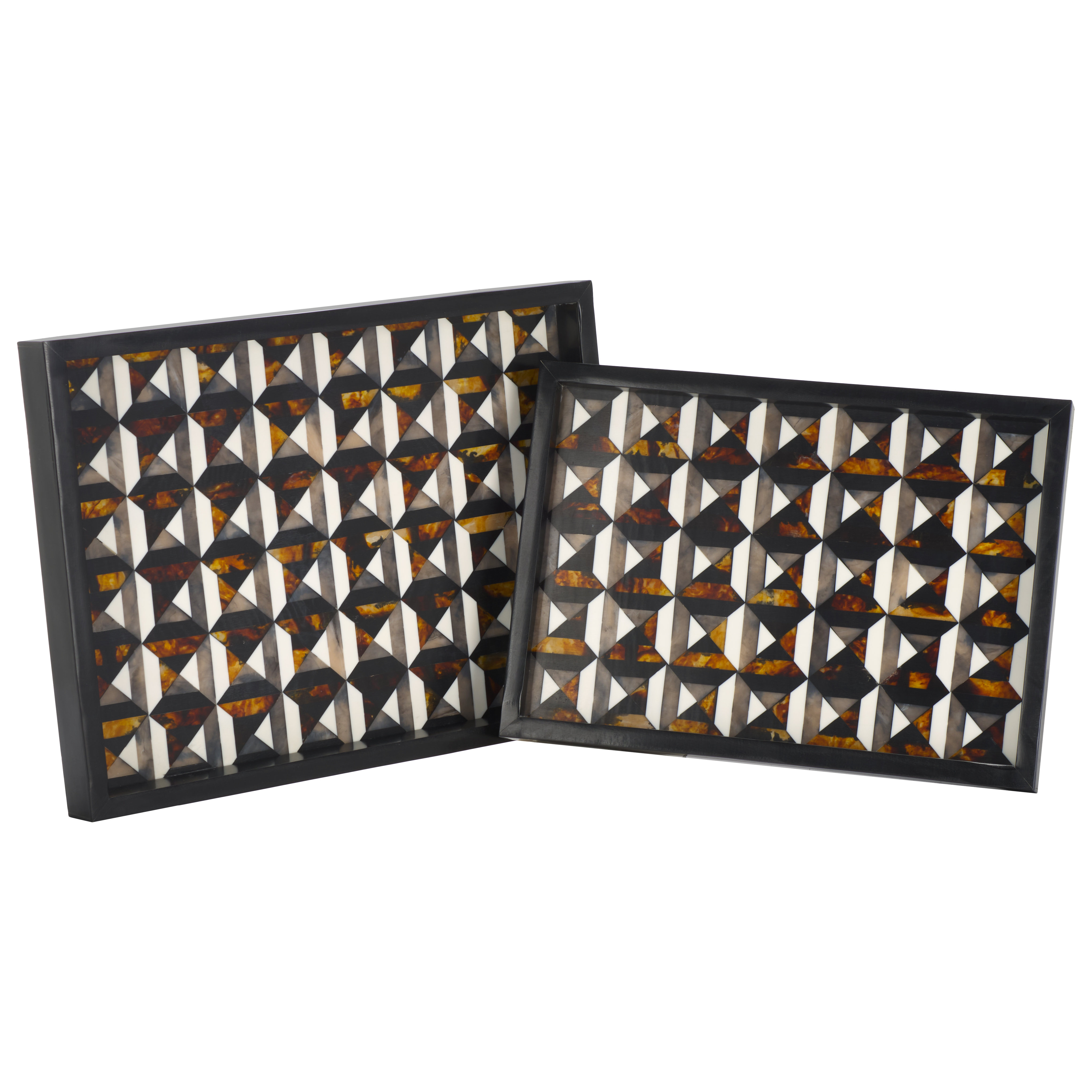 Corrigan Studio® Traude Resin/Mdf Tray Set 2 | Wayfair