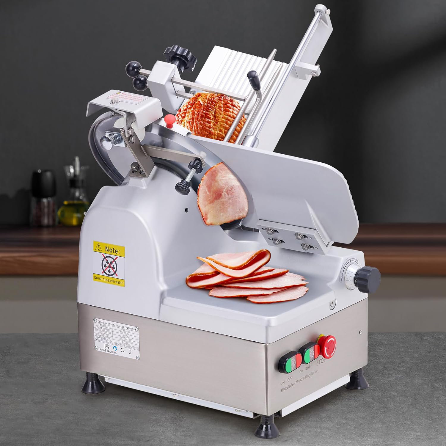 ASOPIX Commercial Meat Slicer, 550W Automatic Meat Slicer With 12 ...