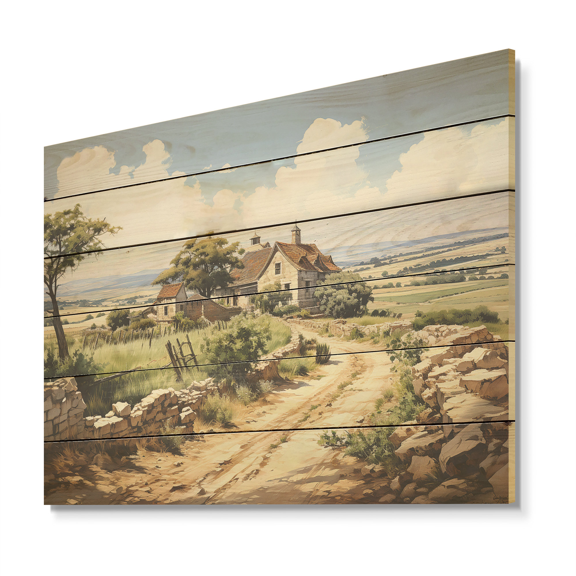 Lark Manor™ Vineyard Scenery Landscape Beauty V - Vineyard Wood Panel ...
