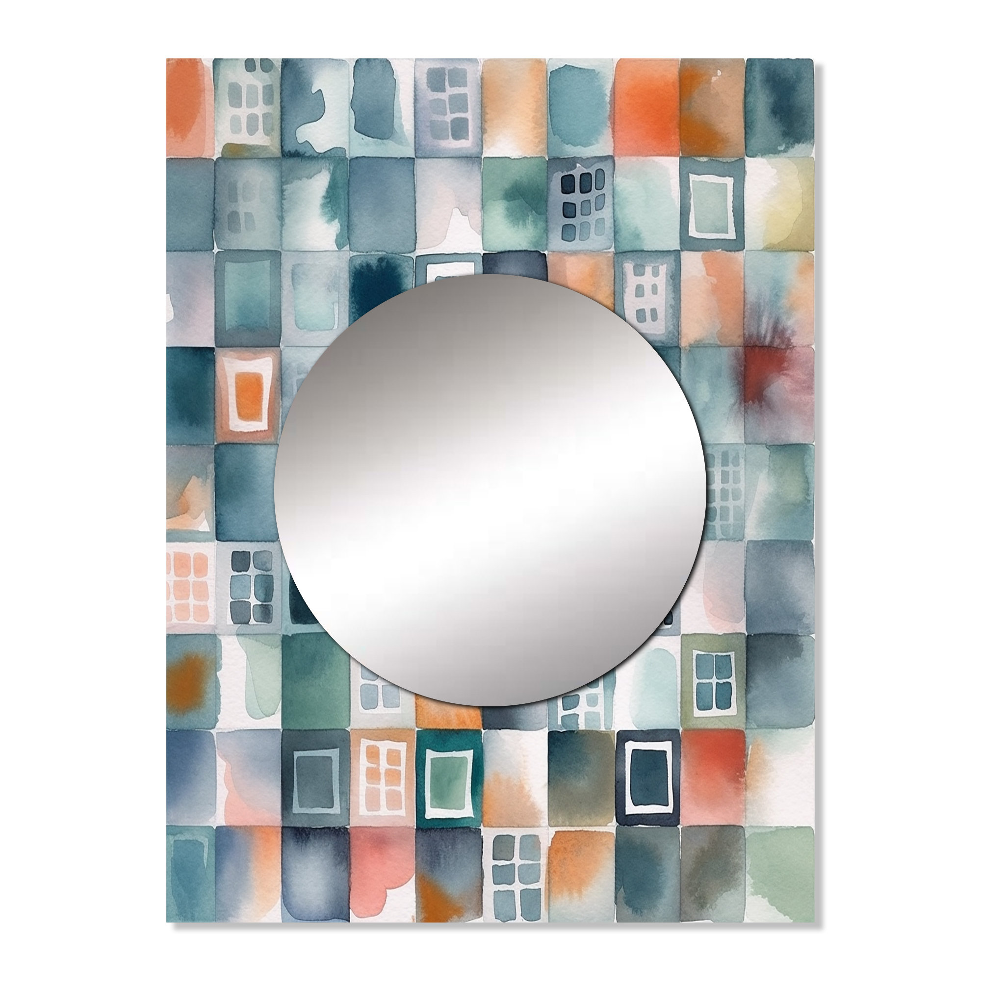 East Urban Home Blue Abstracted Mapping Of Forms II - Modern Geometric ...