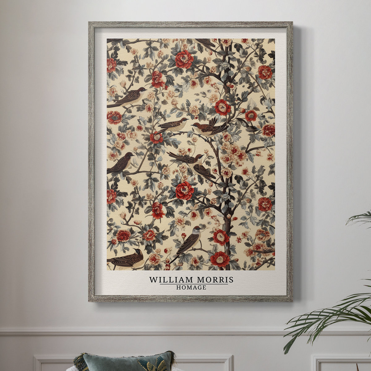 Latitude Run® WM MORRIS Series CCLII Framed Print - Solid Wood | Wayfair