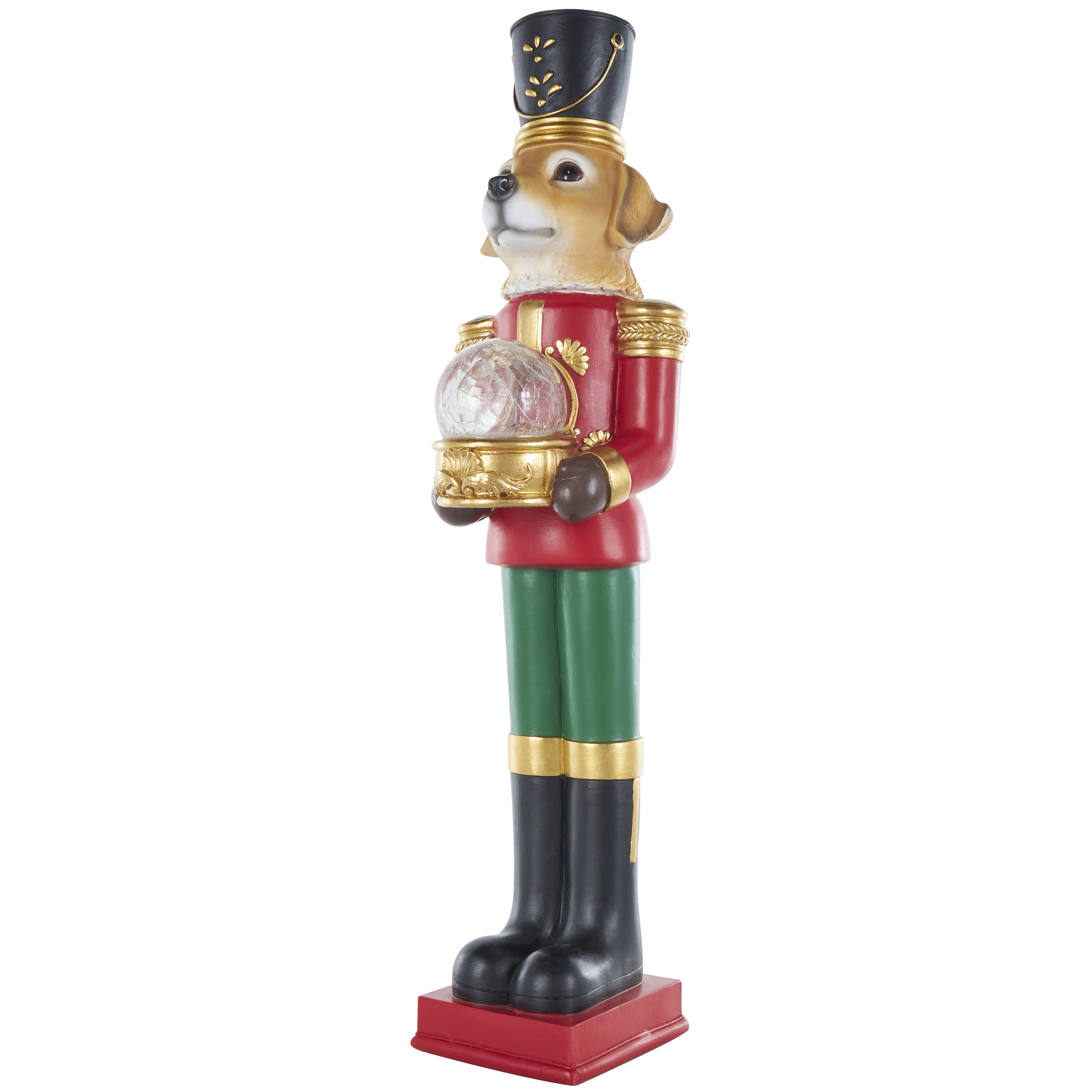 The Holiday Aisle® Wemoorland Fiberglass Tall Soldier Nutcracker Dog ...