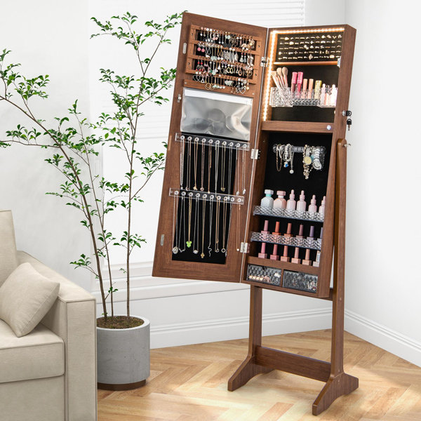 Wrought Studio™ Full Length Dressing Mirror Jewelry Cabinet Lockable ...