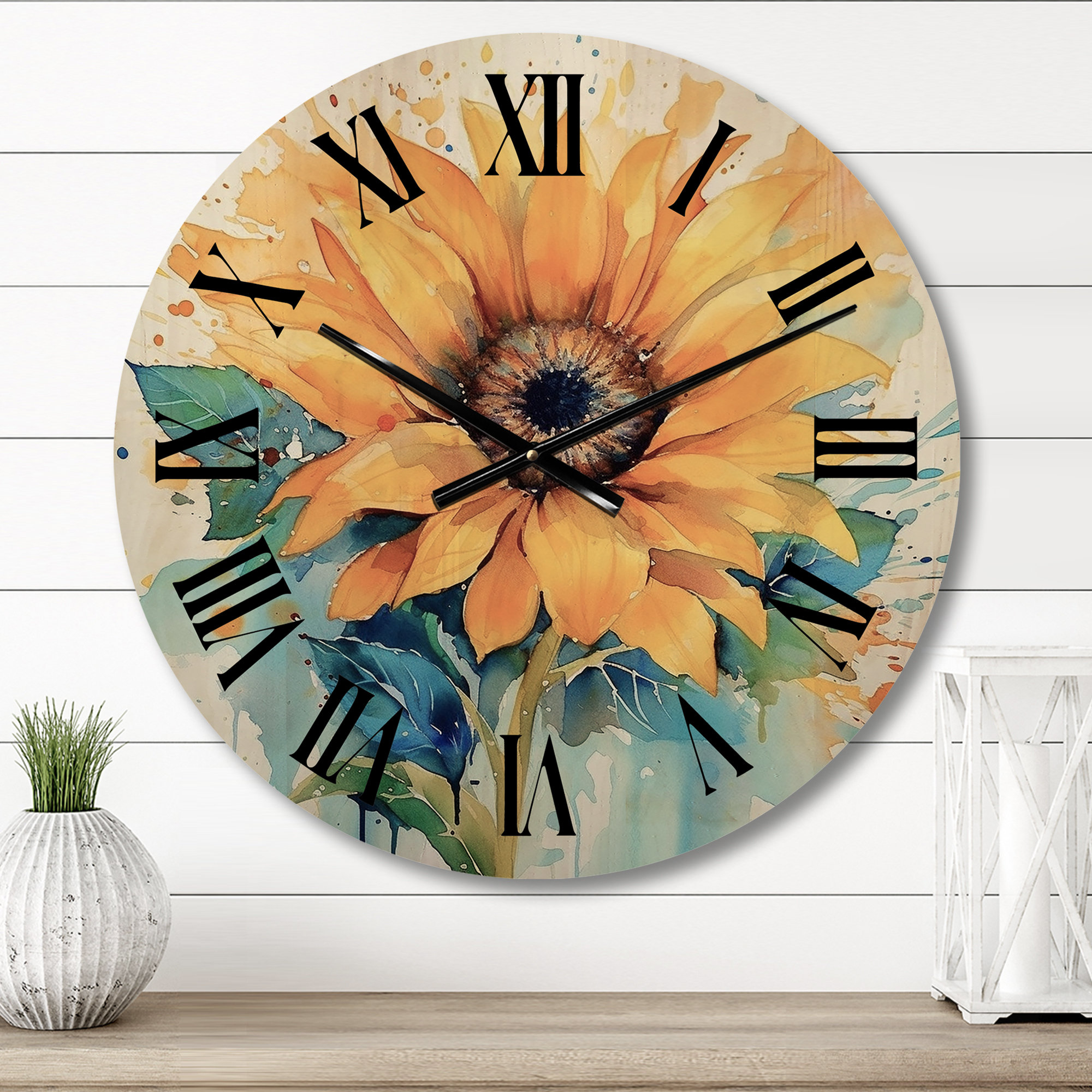 East Urban Home Yellow Blue Golden Sunflowers III - Sunflowers ...