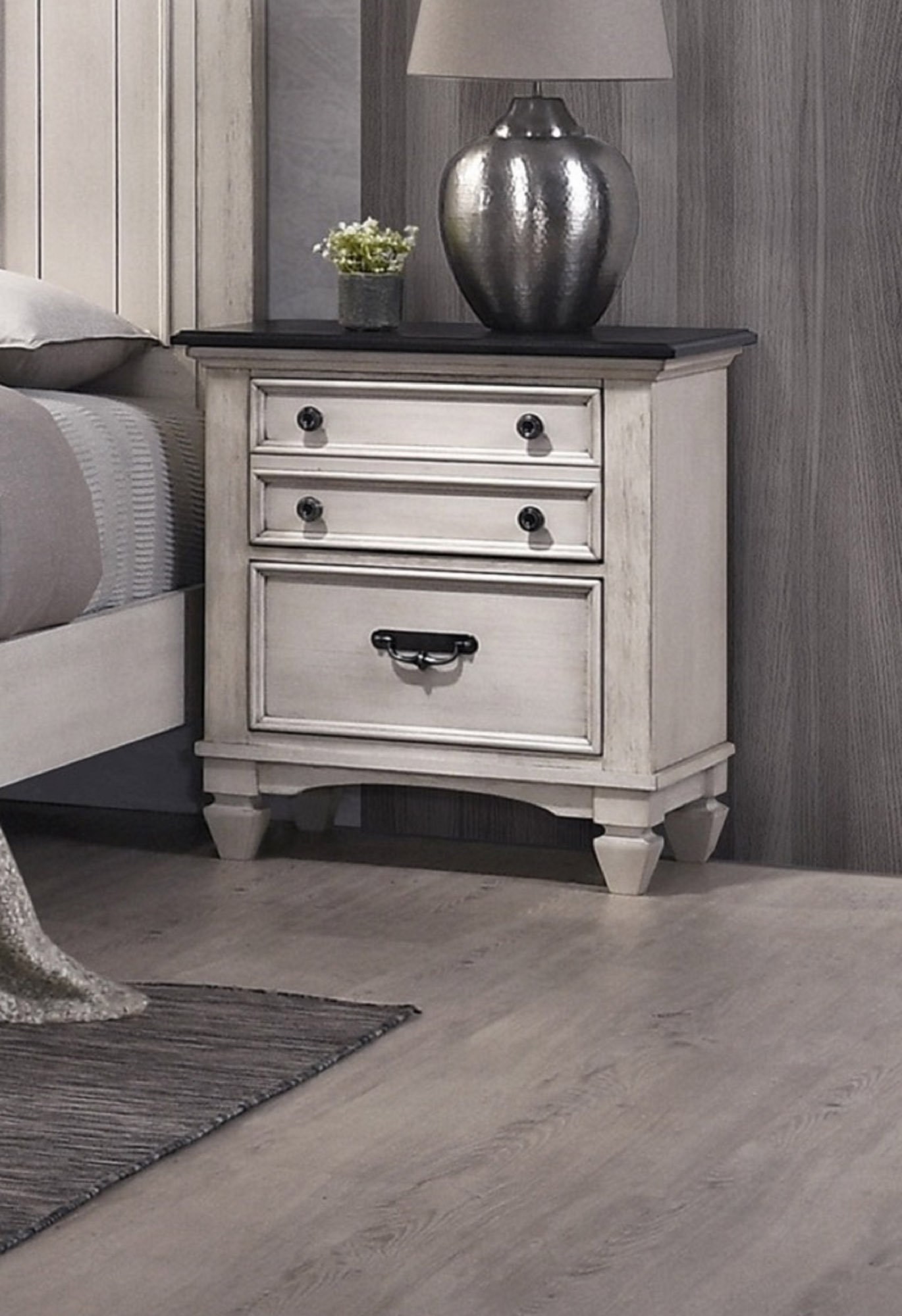 August Grove® Beautiful Two-Tone Finish 1-Pc Nightstand End Table | Wayfair
