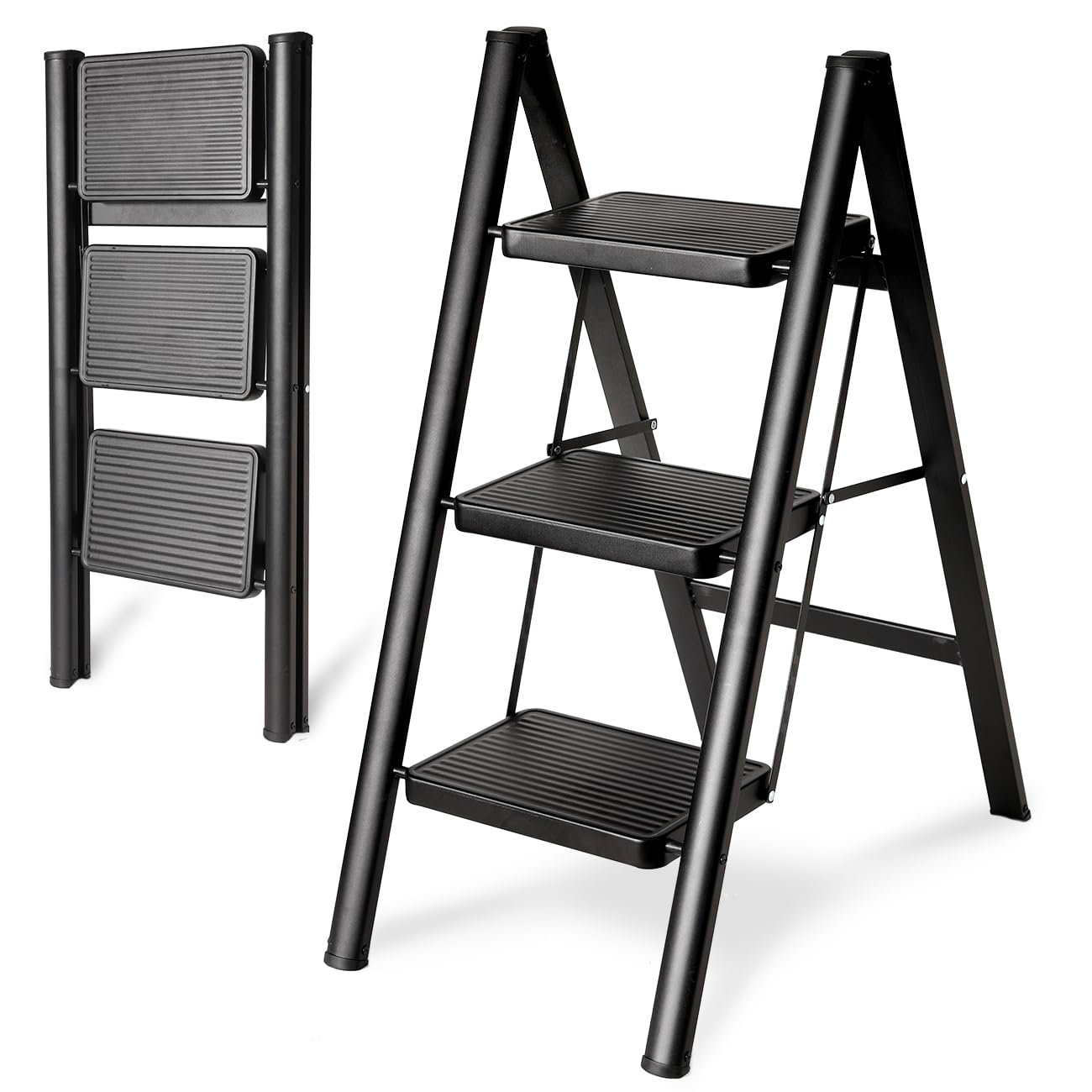WFX Utility™ Step Ladder 3 Step Folding,Sturdy 330 Lbs Small Step Stool ...