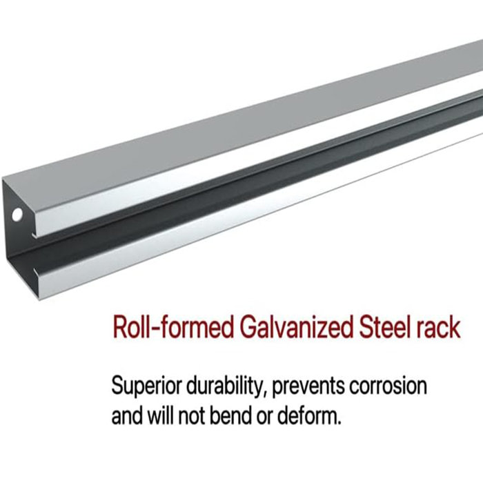 JUBEST Box Rail Exterior Barn Door Hardware Kit, Heavy Duty Sliding ...