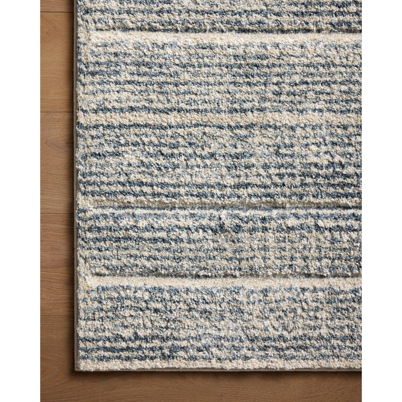 17 Stories Manali Oatmeal / Blue Area Rug | Wayfair
