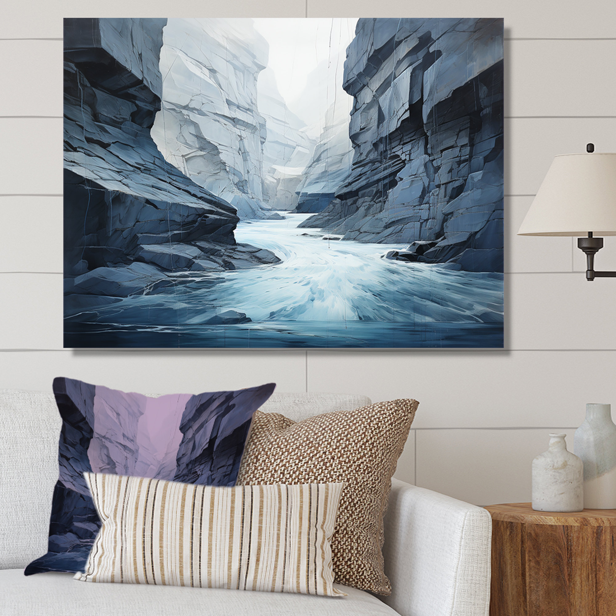 Union Rustic Bleu And Grey Canyon Scenery - Canyon Canvas Art Print ...