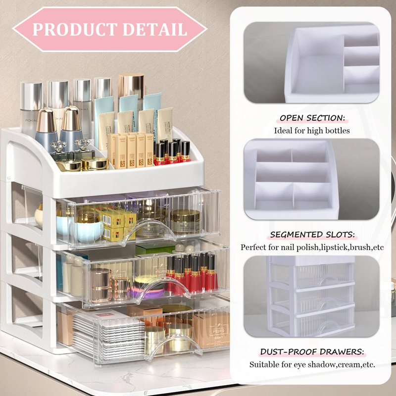 Rebrilliant Piefer Plastic Makeup Organizer | Wayfair