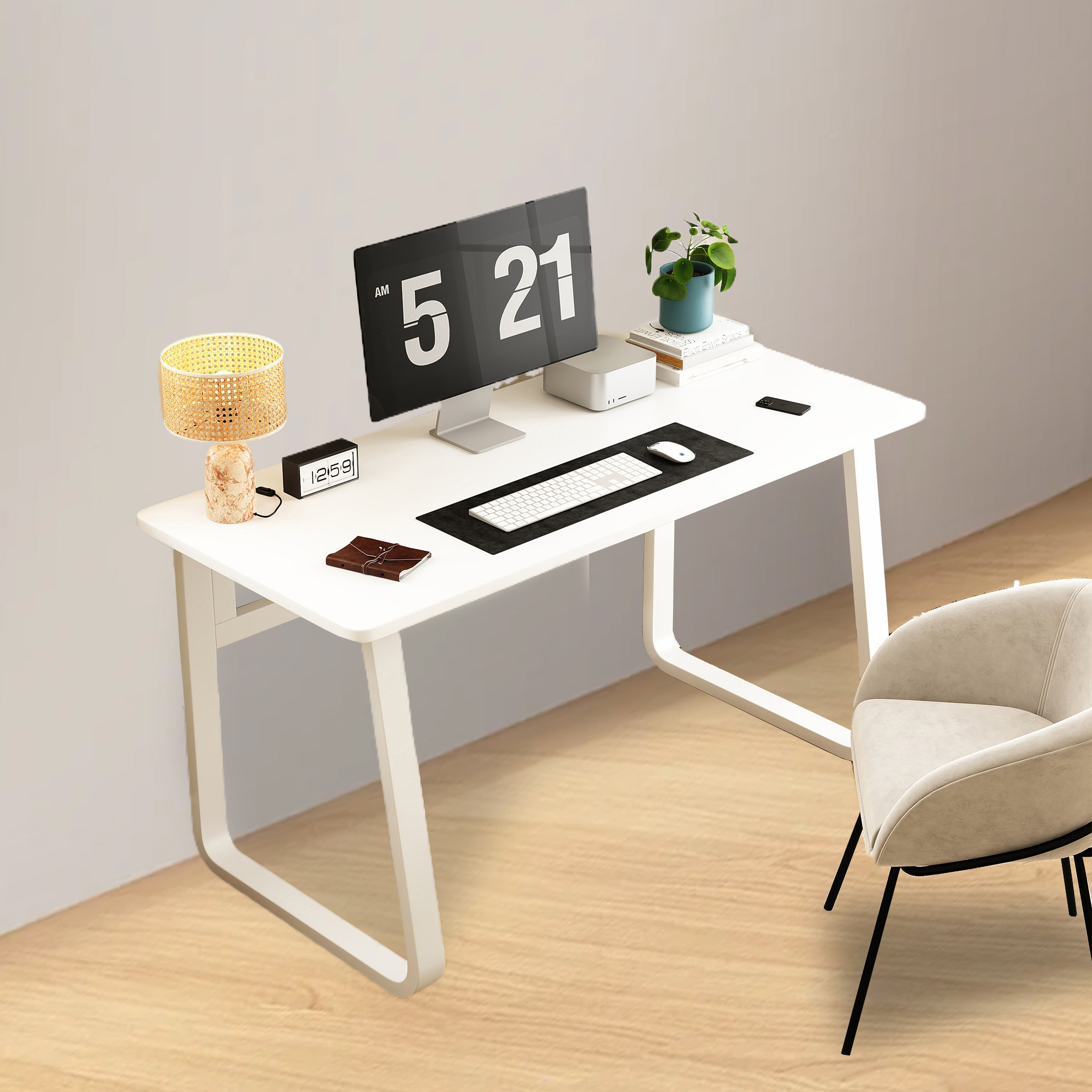 Wrought Studio L47.2Inch Computer Desk Table Simple Gaming Table Chair ...