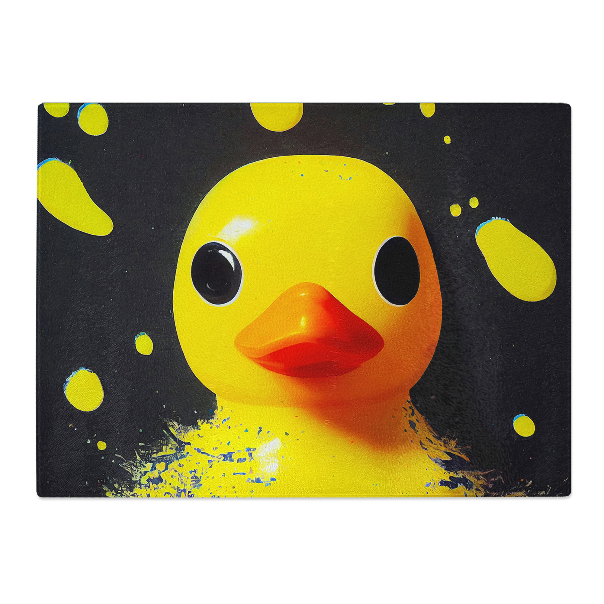 Metro Lane Rubber Duck Paint Splatter Glass Chopping Board | Wayfair.ie