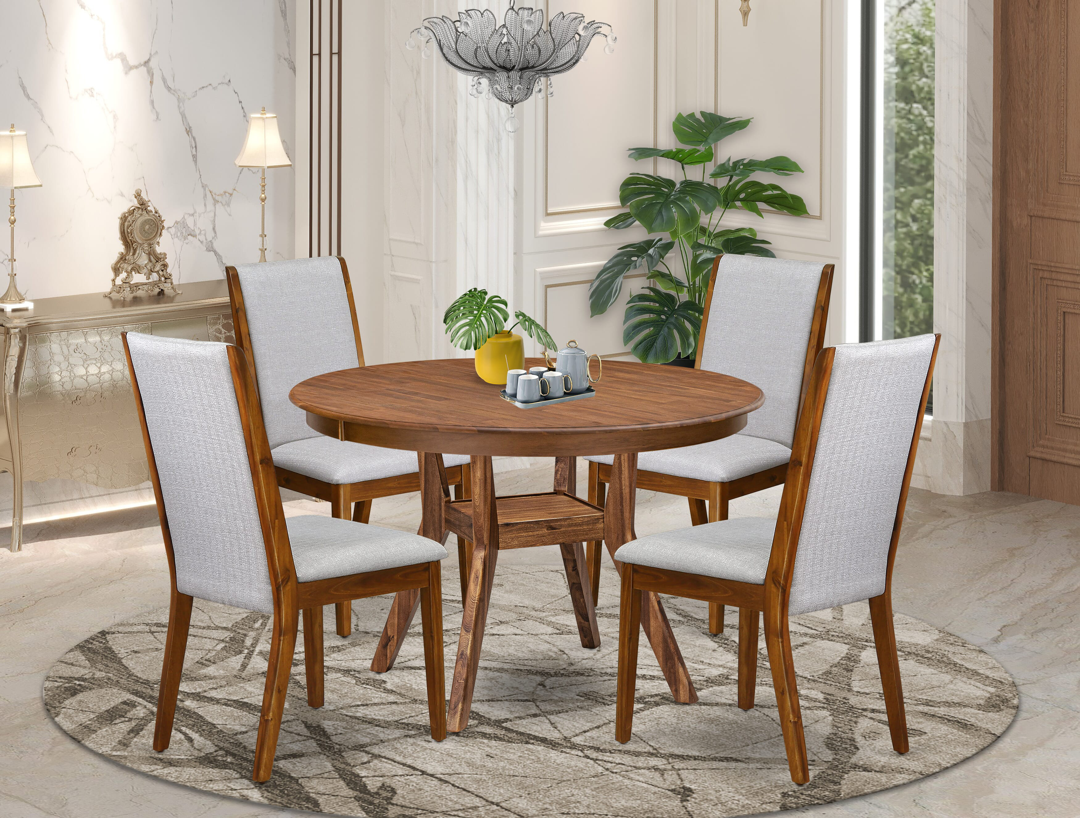 Red Barrel Studio® 5-Piece Dining Table Set Contains A Modern Kitchen ...