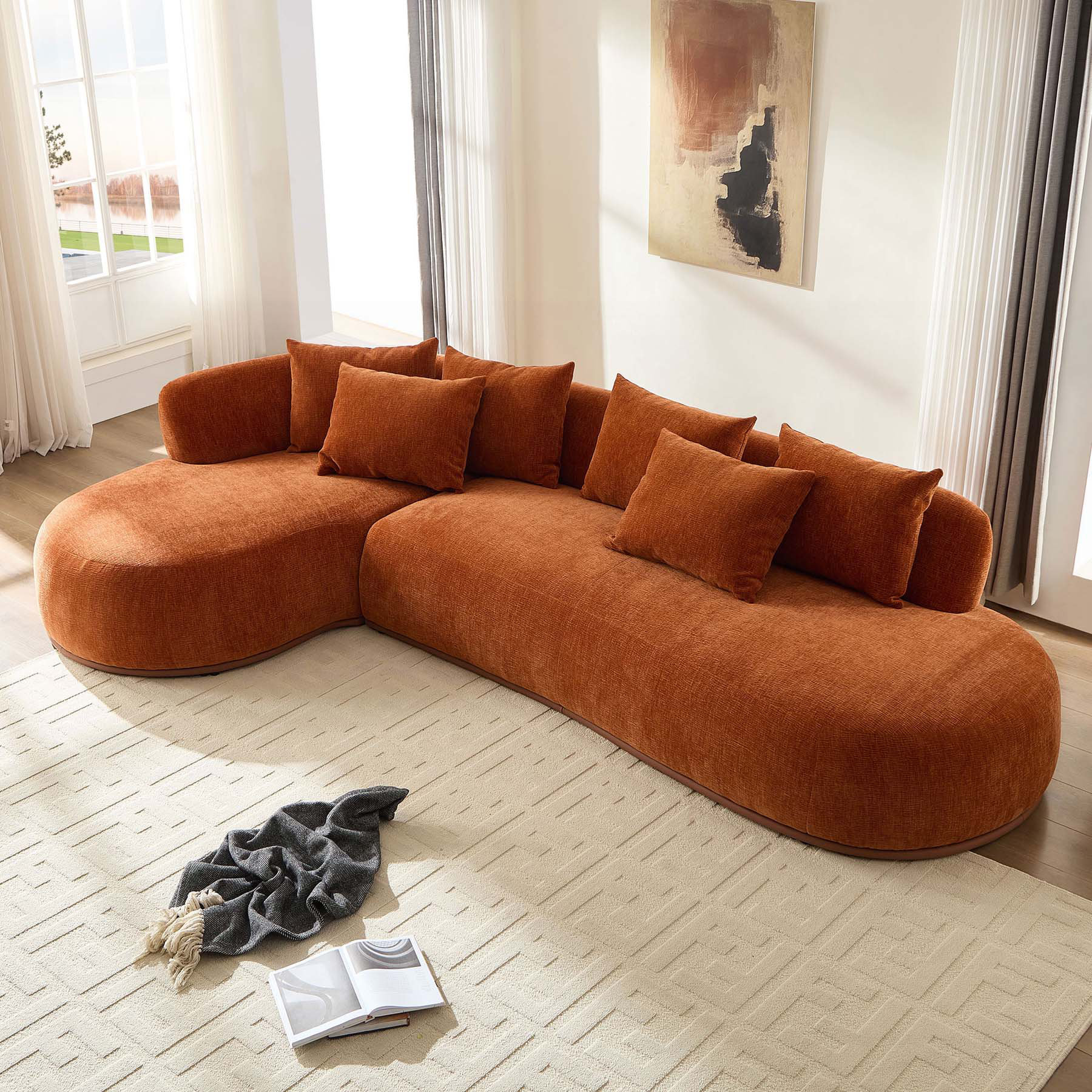Hokku Designs Comfortable Oversize Sectional Couch for Living Room ...