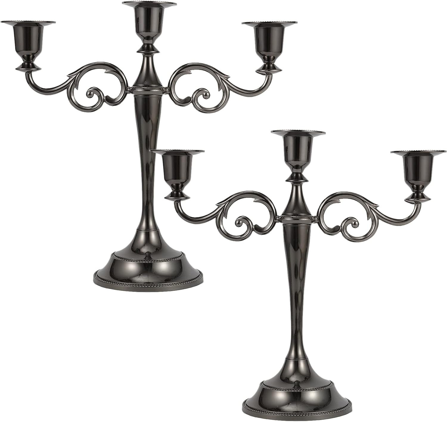 World Menagerie Candelabra Candle Holder 3-Candle Metal Candelabra Gold ...