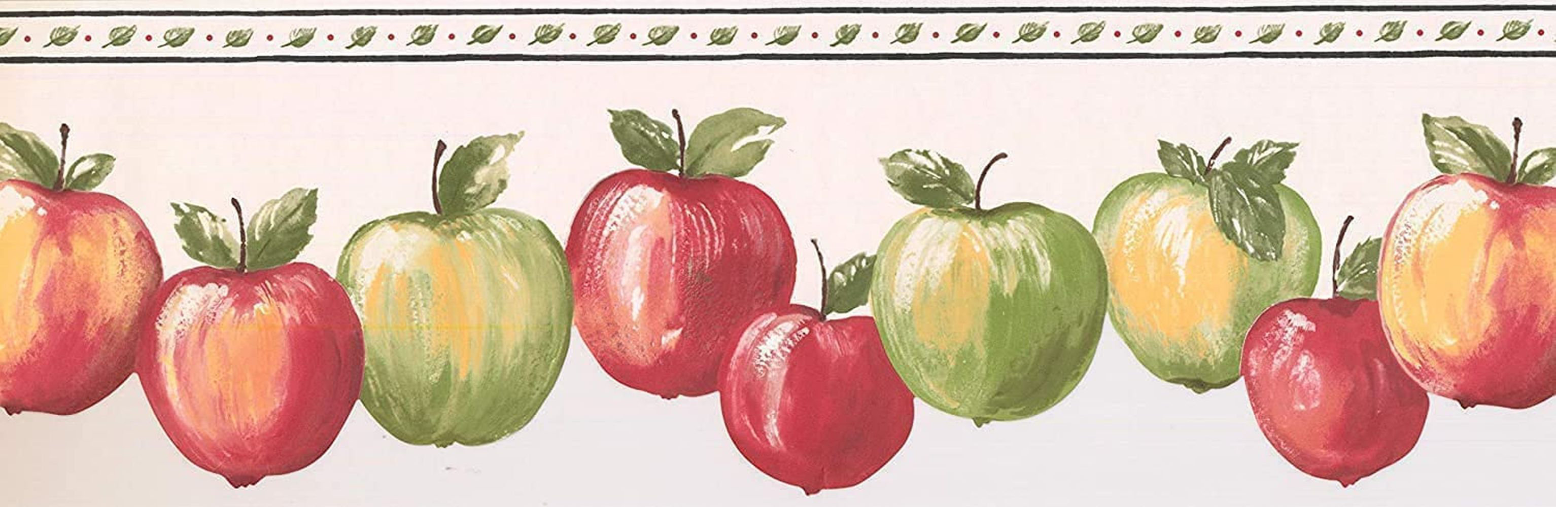 August Grove® Alainna Apples 15' L x 6.25" W Wallpaper Border | Wayfair