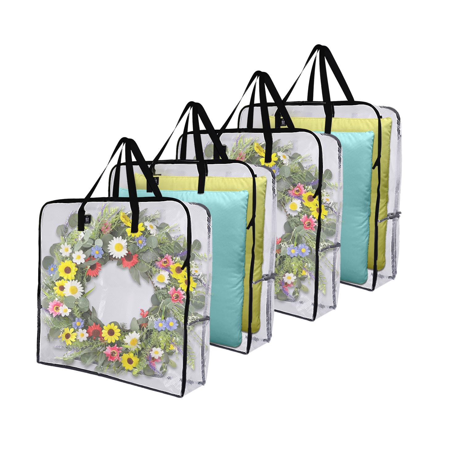 Rebrilliant 4 Pack Moving Bags, Wreath Storage Bag, Garland Container ...