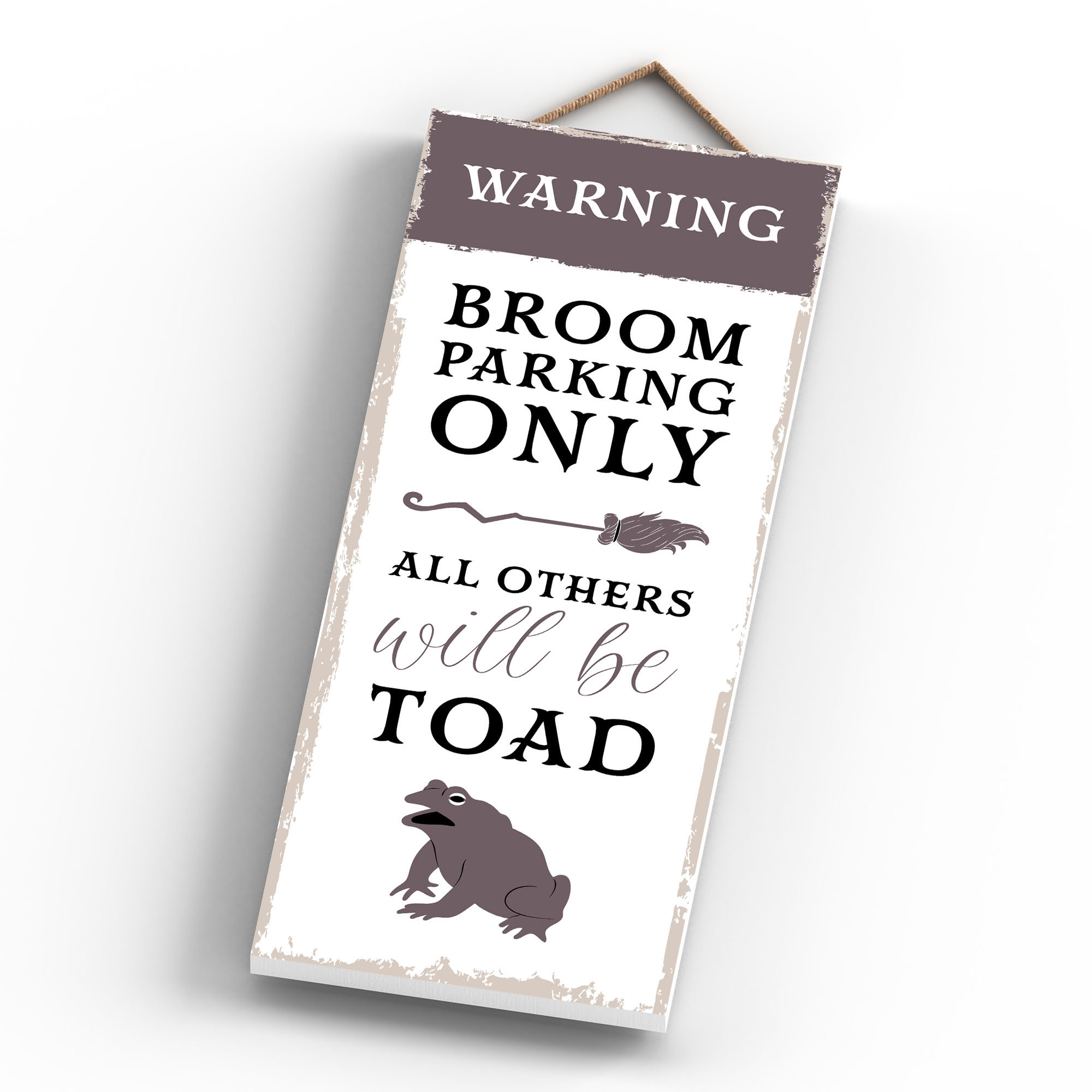 The Seasonal Aisle Witch Broom Parking Toad Sign | Wayfair.co.uk