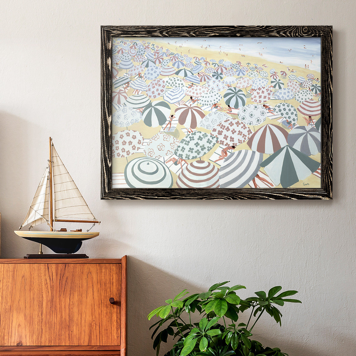 Highland Dunes Subtle Beach Framed On Canvas Print | Wayfair