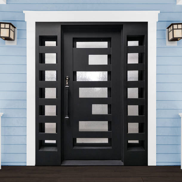 Custom Iron Door Pros Hestia Modern Iron Prehung Front Entry Doors ...