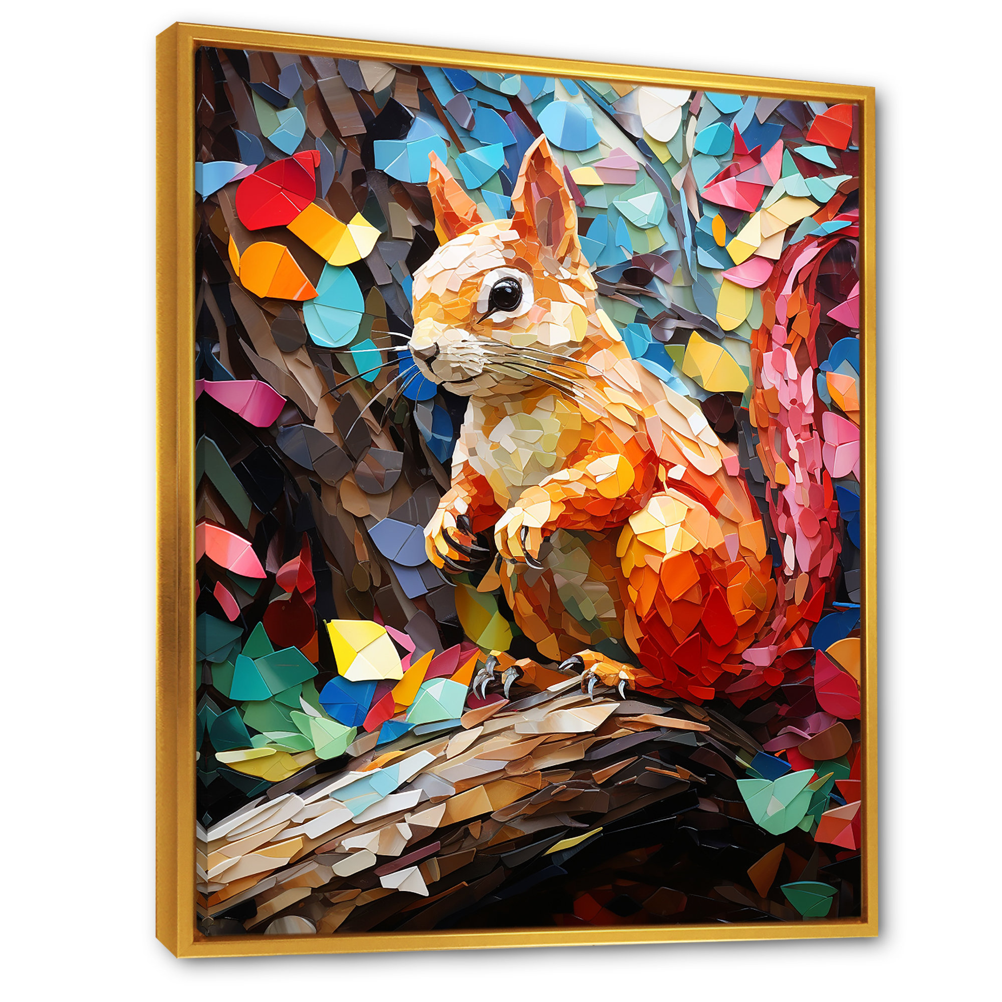 Loon Peak® Colorful Squirrel Collage Delight - Squirrel Animal Wall Art ...