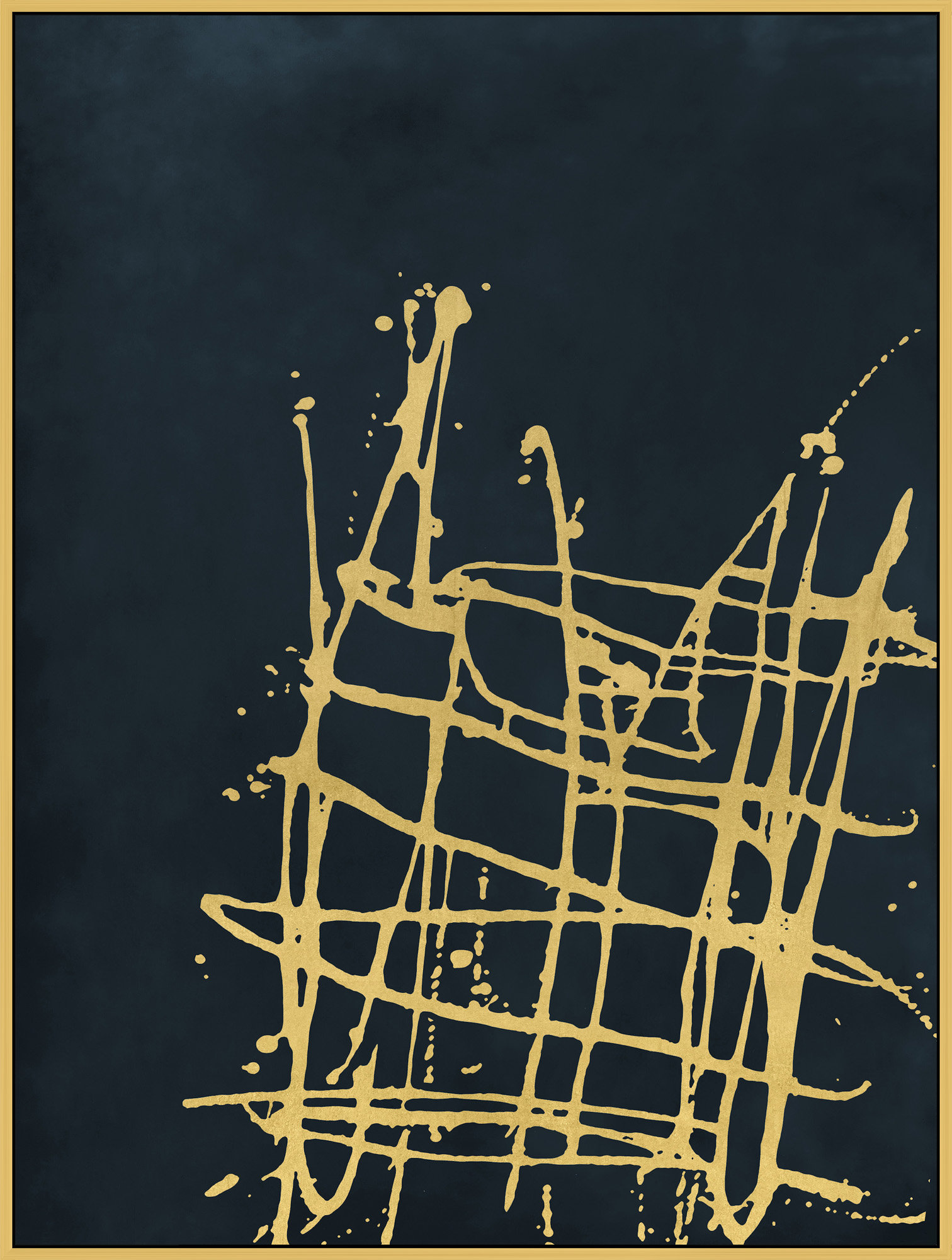 Wendover Art Group Blue Velvet Splash 3 by No Artist - Floater Frame ...