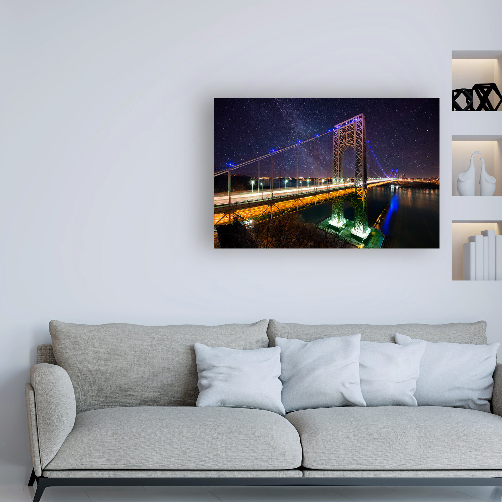 Ebern Designs 'George Washington Bridge Starry Night' by David Ayash ...