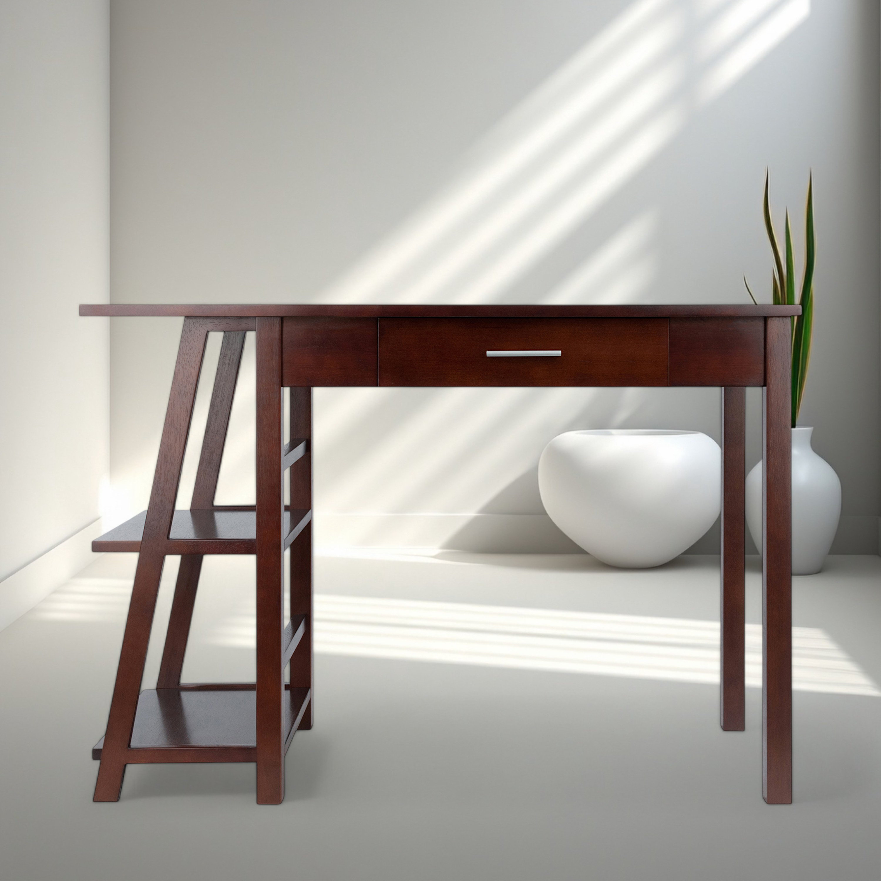 Lark Manor™ Hansel Walnut Writing Desk | Wayfair