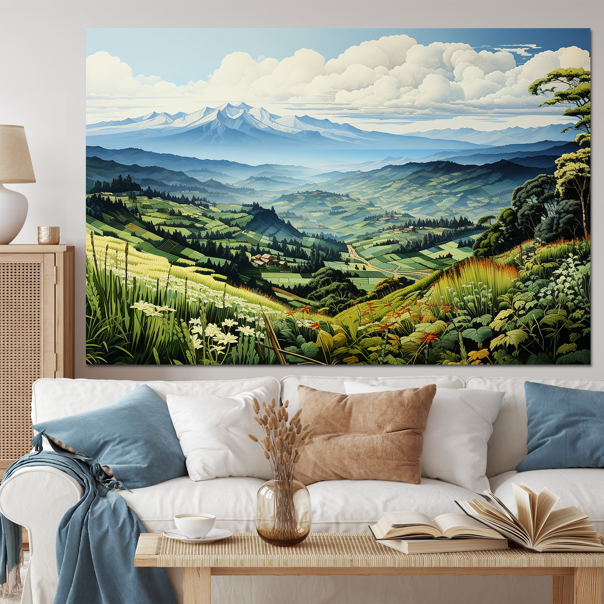 Millwood Pines Countryside Mountain Vista Patchwork I - Landscapes ...