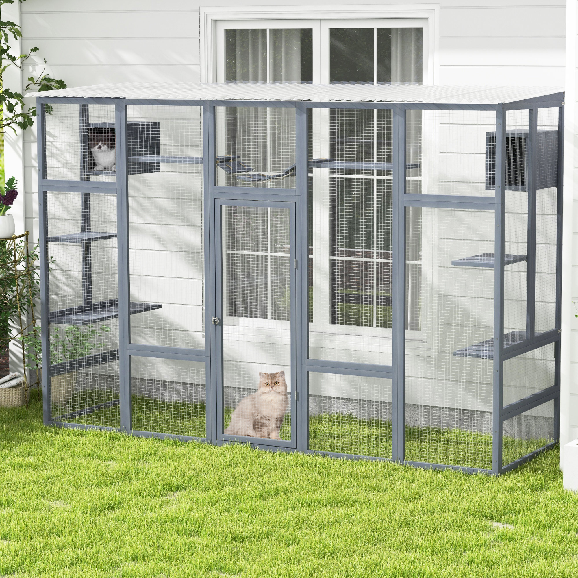 Tucker Murphy Pet™ Fosca 104L x 72Hin. Large Outdoor Cat Catio ...