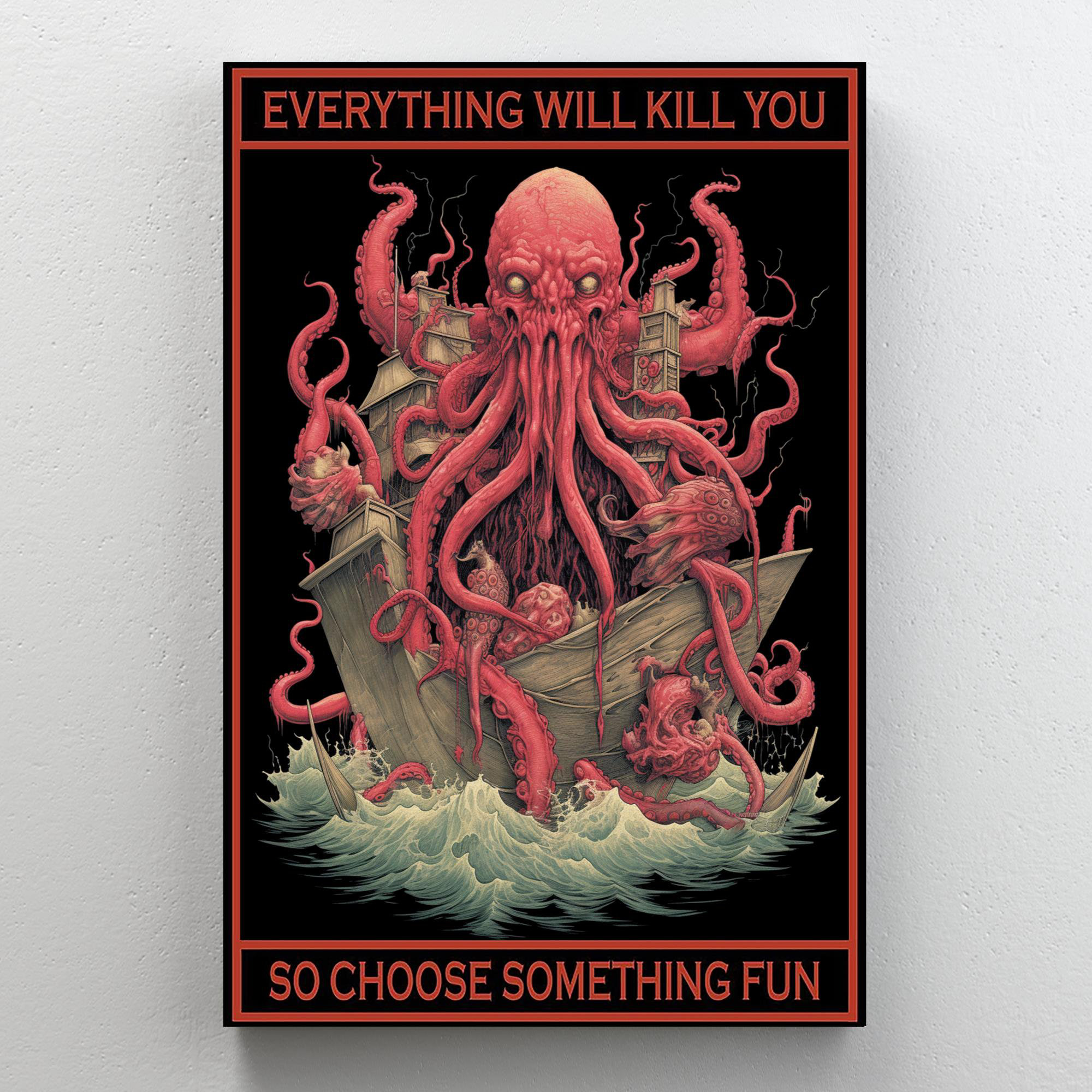 Trinx Ivyona Cthulhu Choose Something Fun On Canvas Graphic Art | Wayfair
