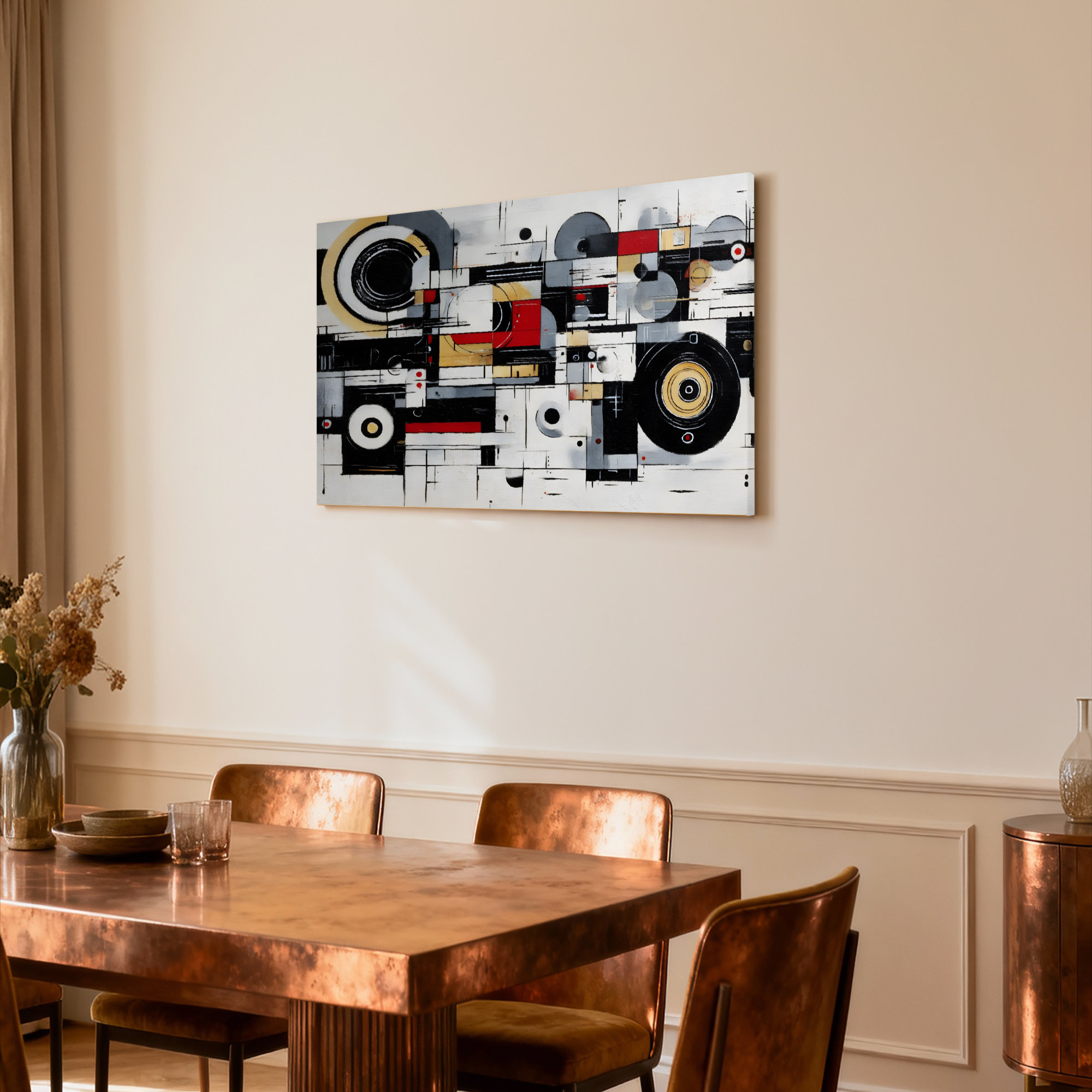 Wrought Studio™ Abstract Geometric Shapes And Circles Canvas Wrapped ...
