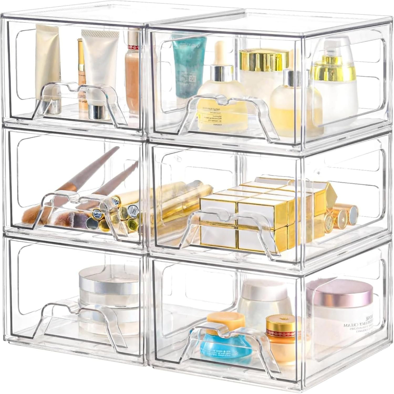 Rebrilliant 6-pack Stackable Acrylic Storage Drawers | Wayfair