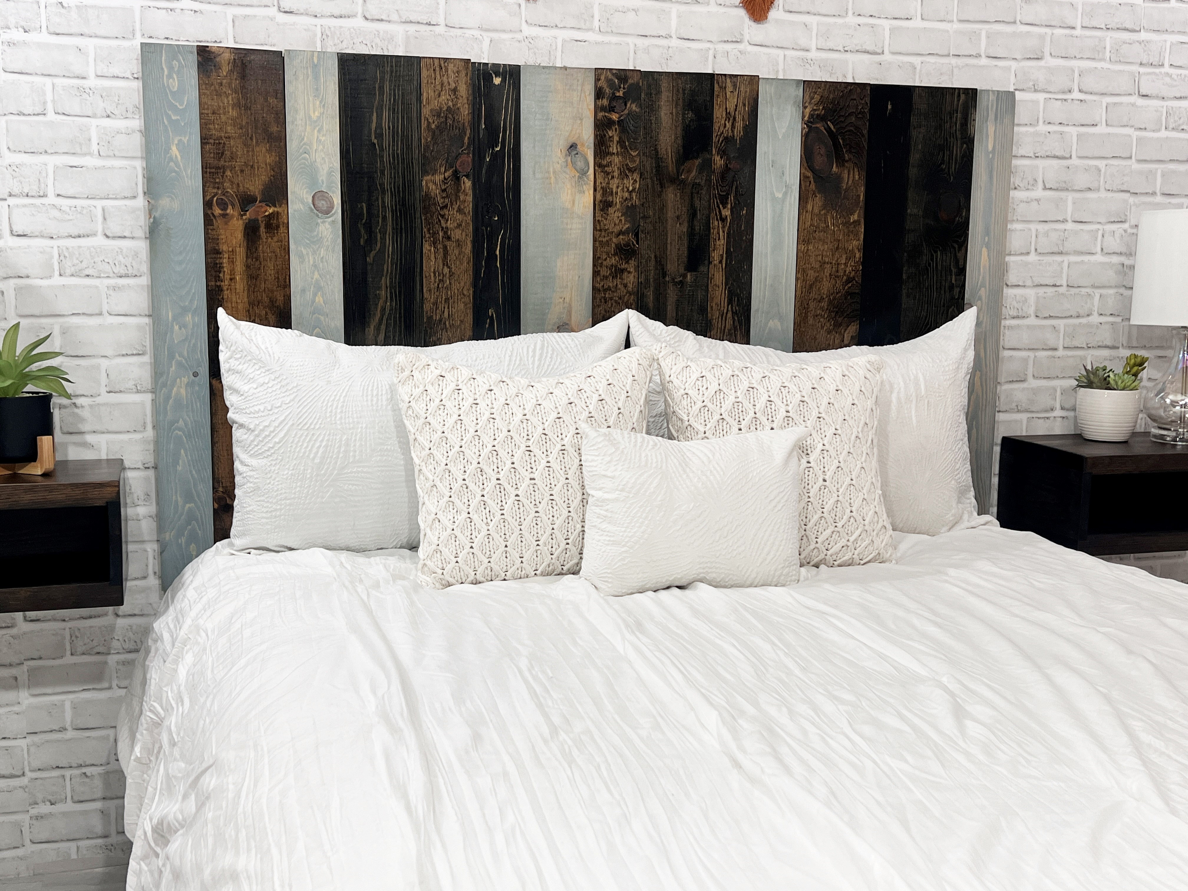 Loon Peak® Doliver Multicolored Solid Wood Floating Panel Headboard ...