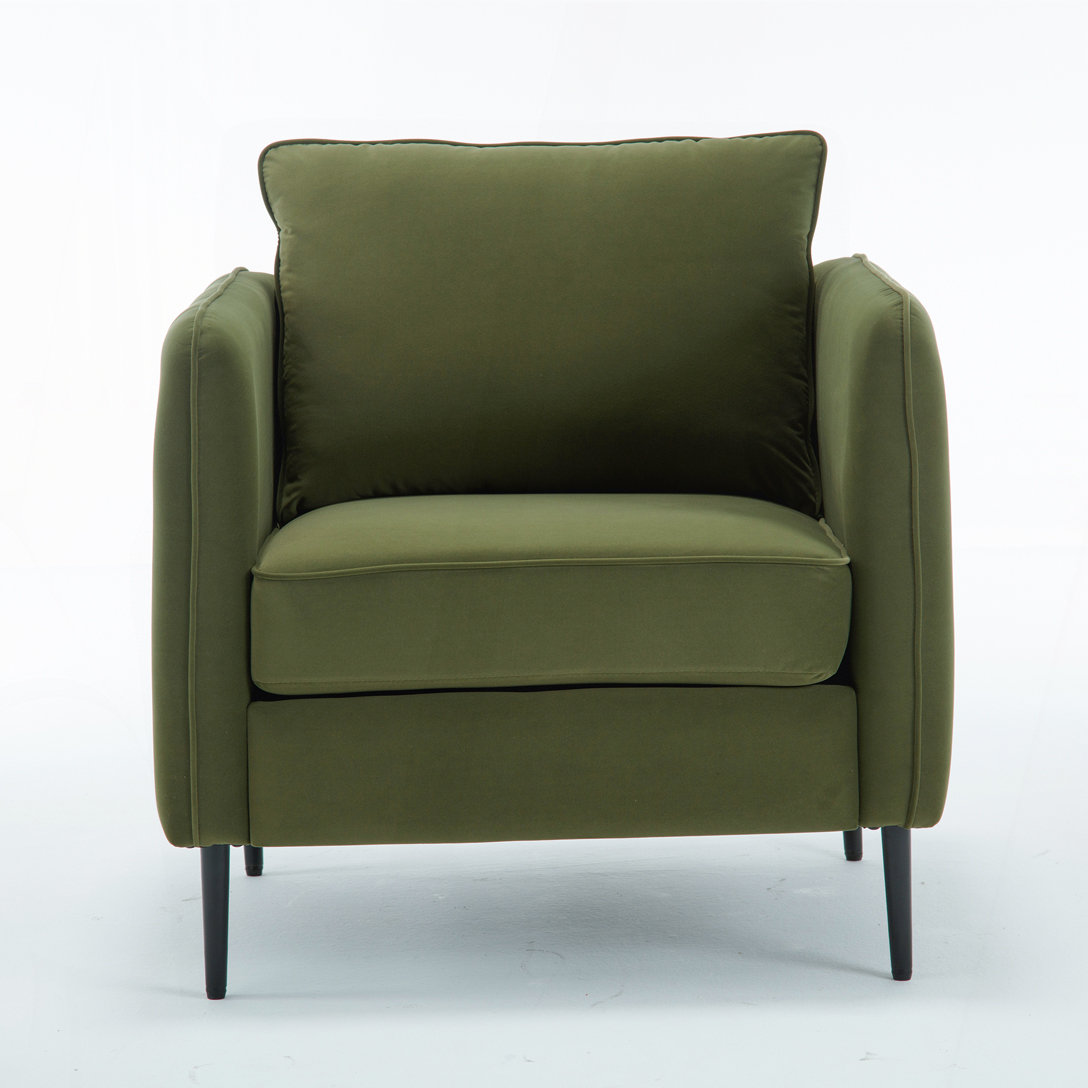 Mercer41 Accent Chair for Living Room, Velvet Comfy Single Sofa Chair Mid-Century Modern ...