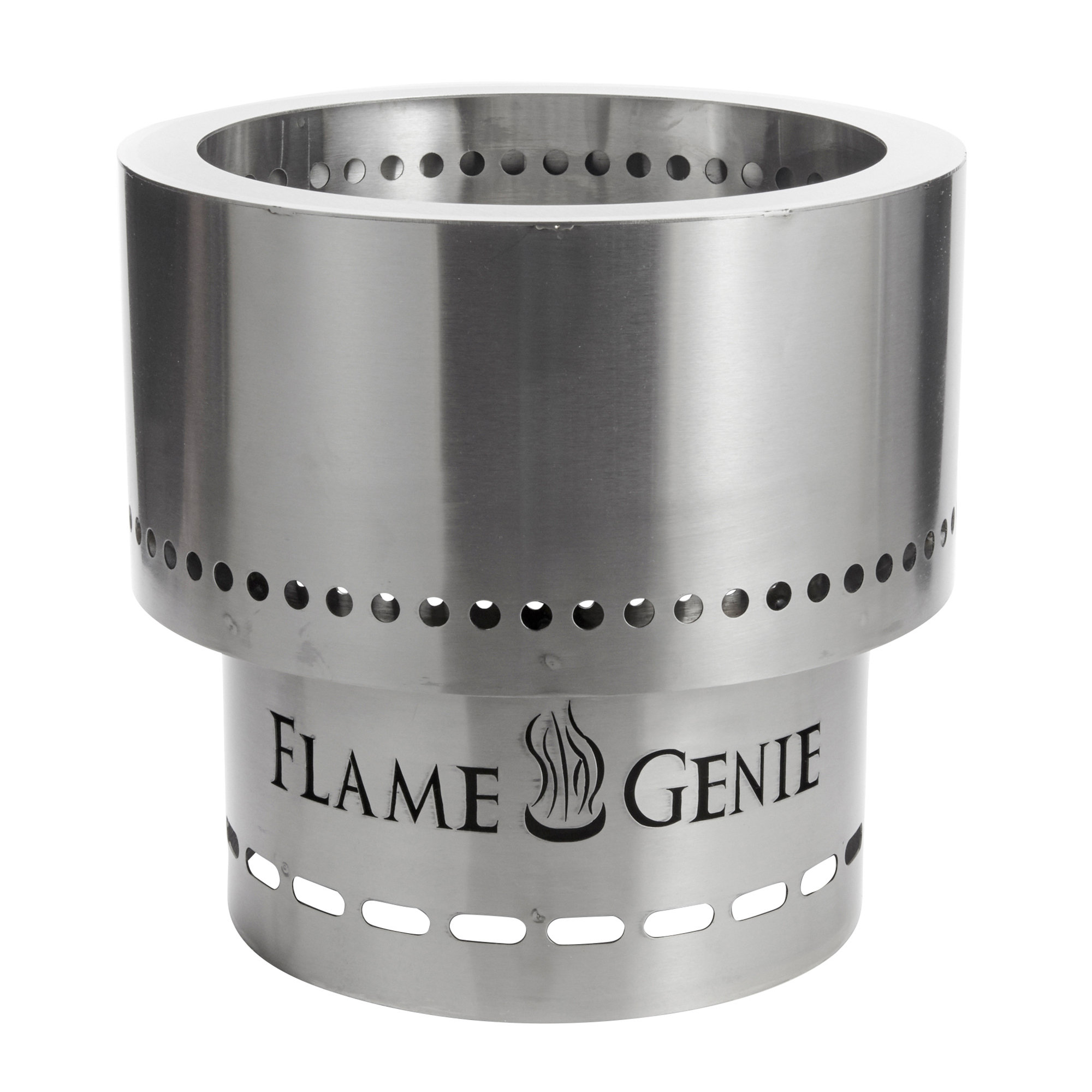 Flame Genie 12.5" H x 13.5" W Stainless Steel Wood Burning Outdoor Fire ...