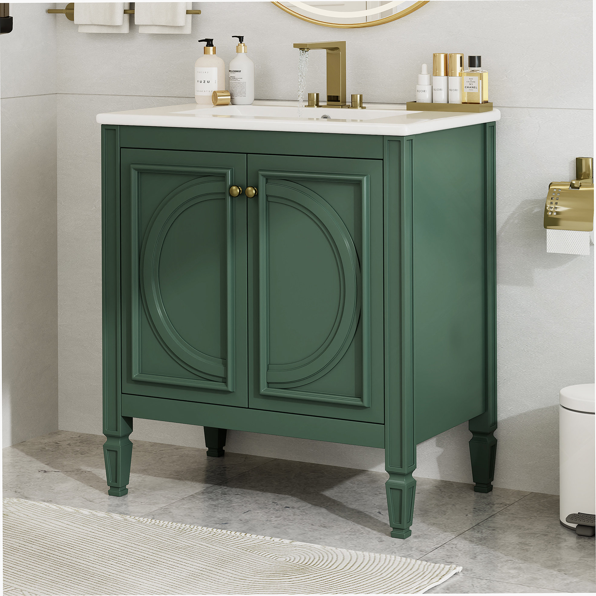 Canora Grey Meuble-lavabo 30 po avec lavabo, deux portes avec tablette ...