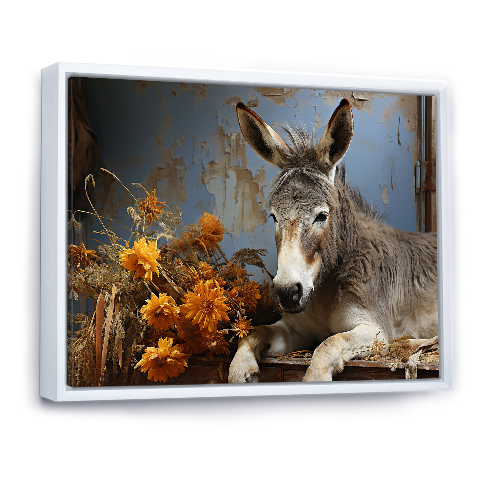 August Grove® Farmhouse Donkeys Flower Charm I - Donkey Wall Art | Wayfair