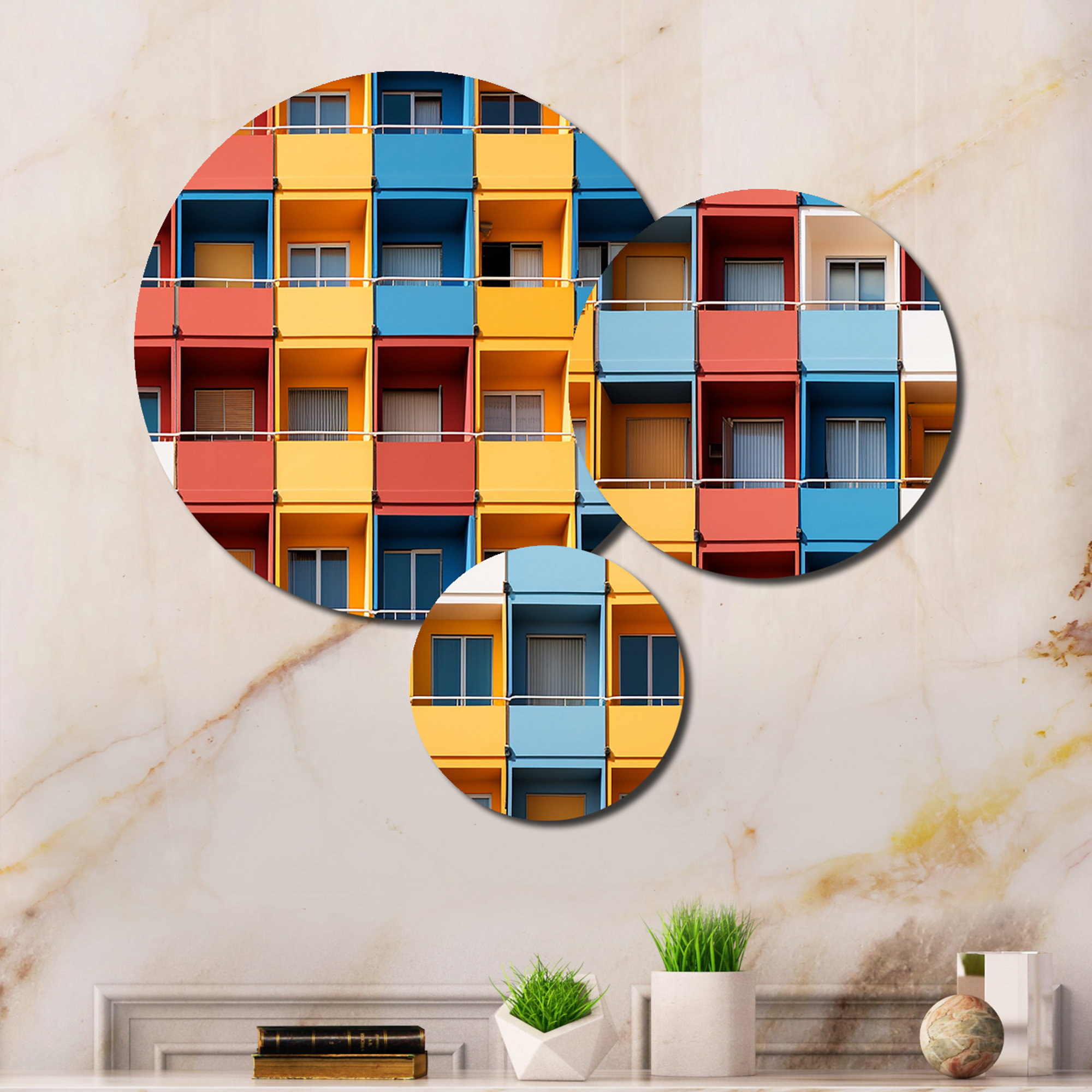 DesignArt Cityscape Colorful Patterns III Buildings & Architecture Wall ...