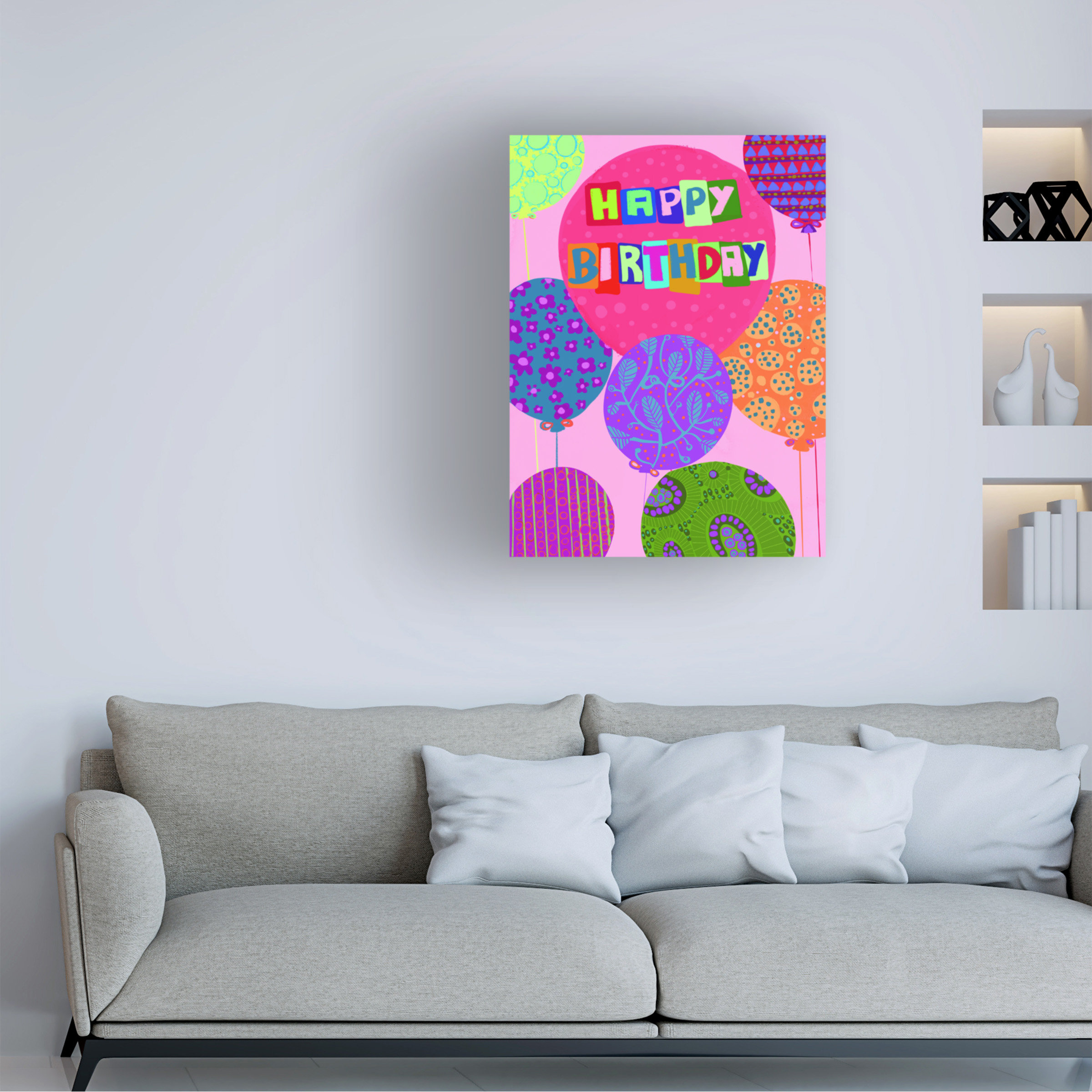 Ebern Designs Wrapped Canvas Wall Art - Noemi Ibarz 'Happy Birthday ...
