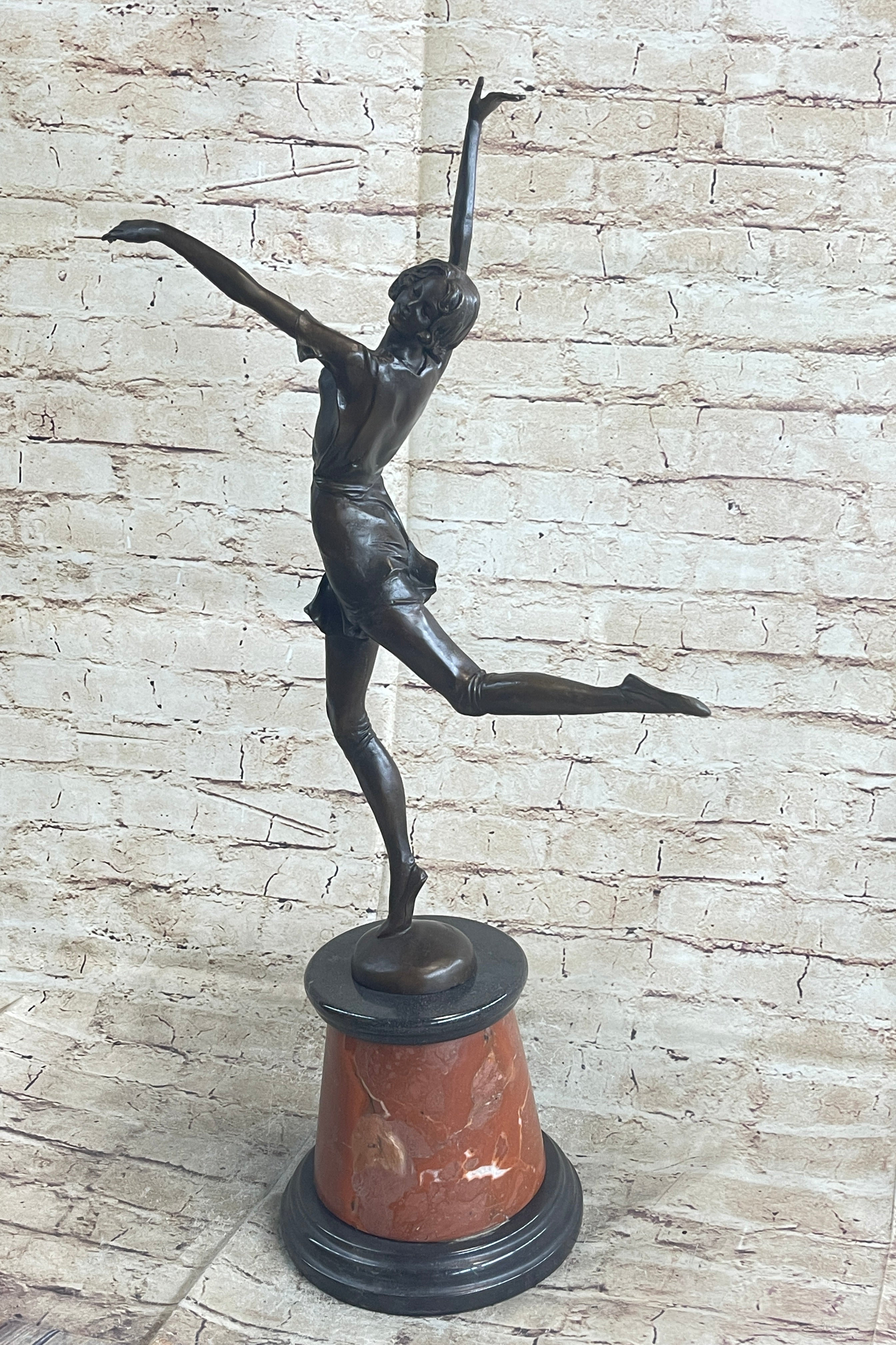 Red Barrel Studio® Shaylan Handmade Bronze Dancer Statue High Kicker By ...