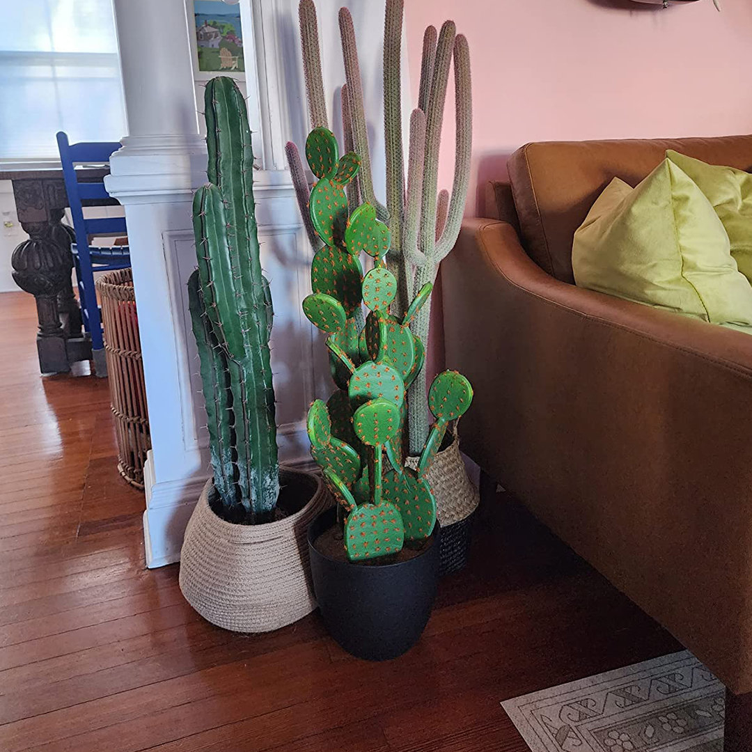 Primrue Artificial Cactus Fake Big Cactus 36 Inch Faux Cacti Plants ...