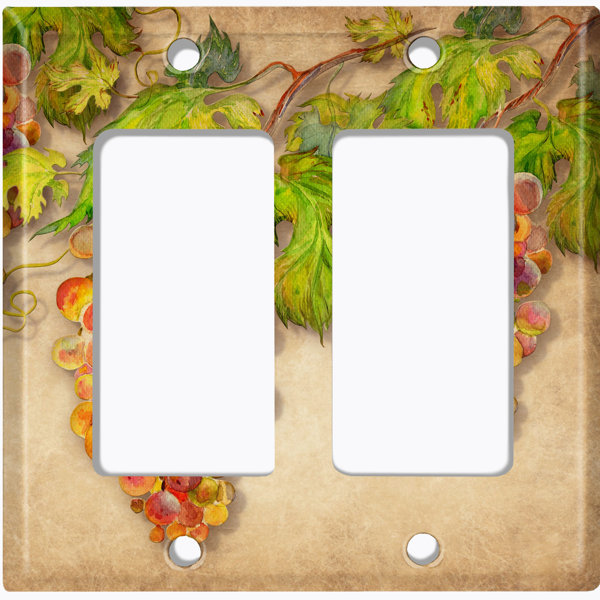 WorldAcc Metal Light Switch Plate Outlet Cover (Kitchen Grape Vine Wine ...
