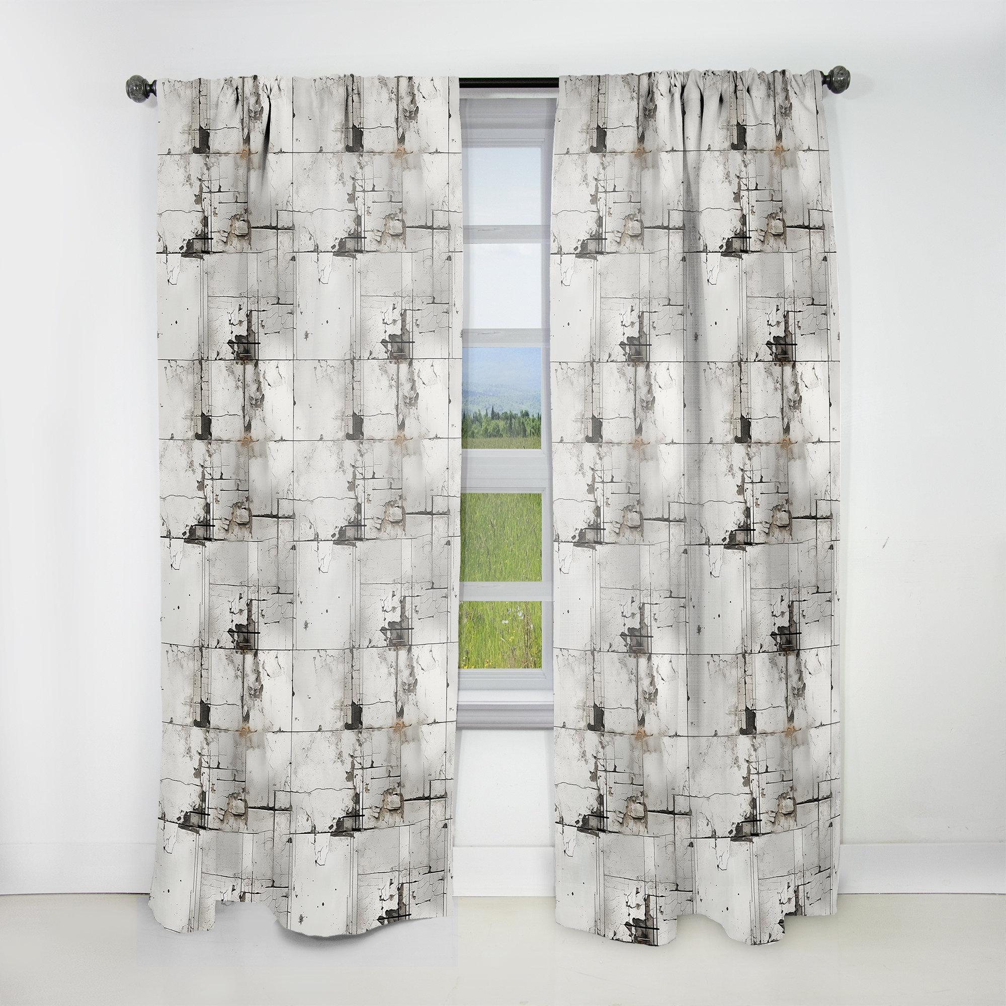 Design Art Industrial Balance - Modern Velvet Curtain - Room Darkening ...